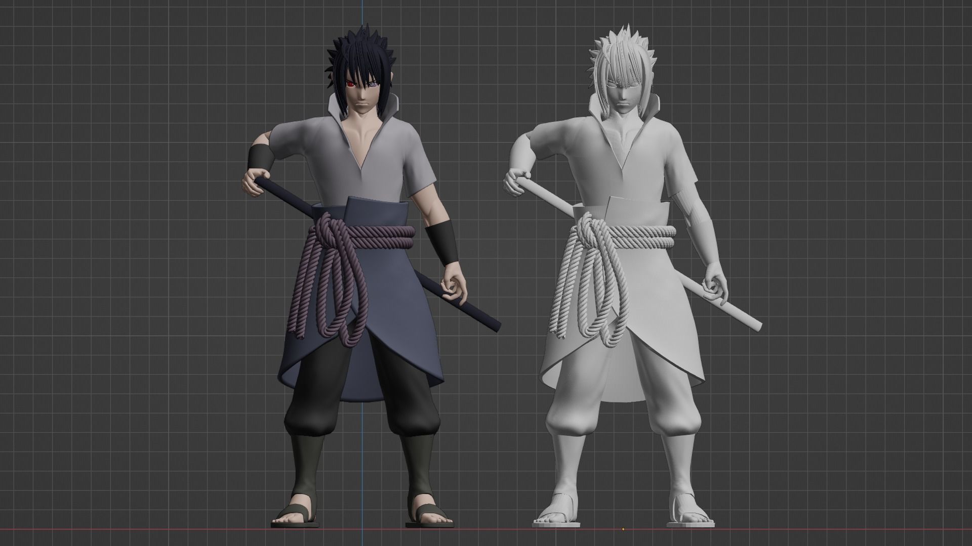 Sasuke Uchiha - Naruto Shippuden 3D model rigged | CGTrader