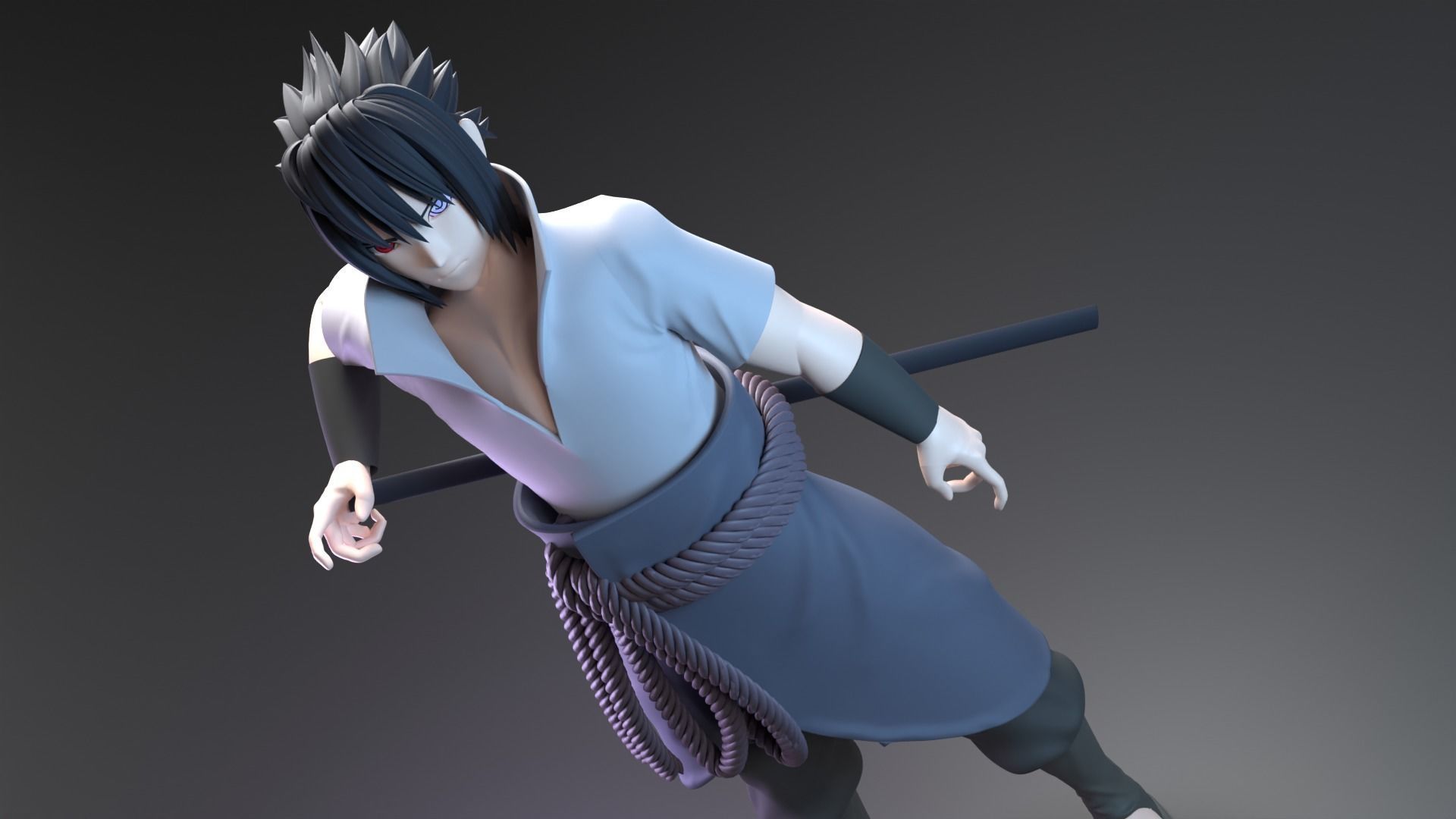 Sasuke Uchiha - Naruto Shippuden 3D model rigged | CGTrader