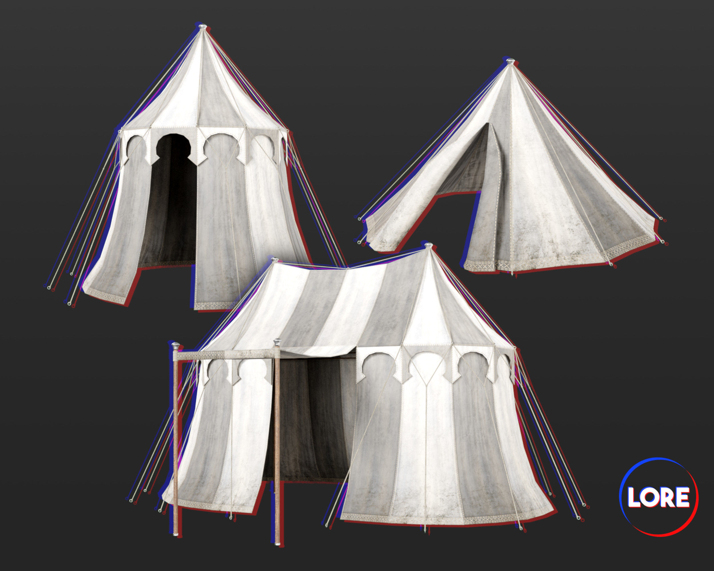 Medieval Collection Elegant Tents VR / AR / low-poly | CGTrader