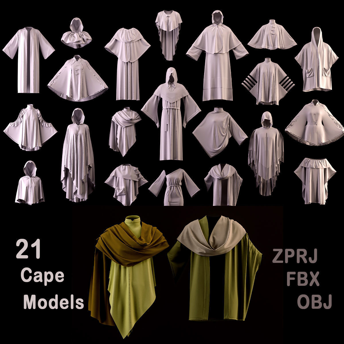 Cape models collection 3D model | CGTrader