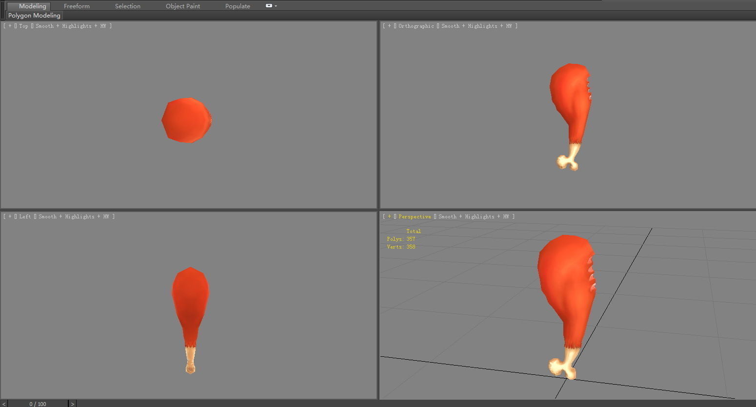 3D model Cartoon Turkey Leg VR / AR / low-poly | CGTrader