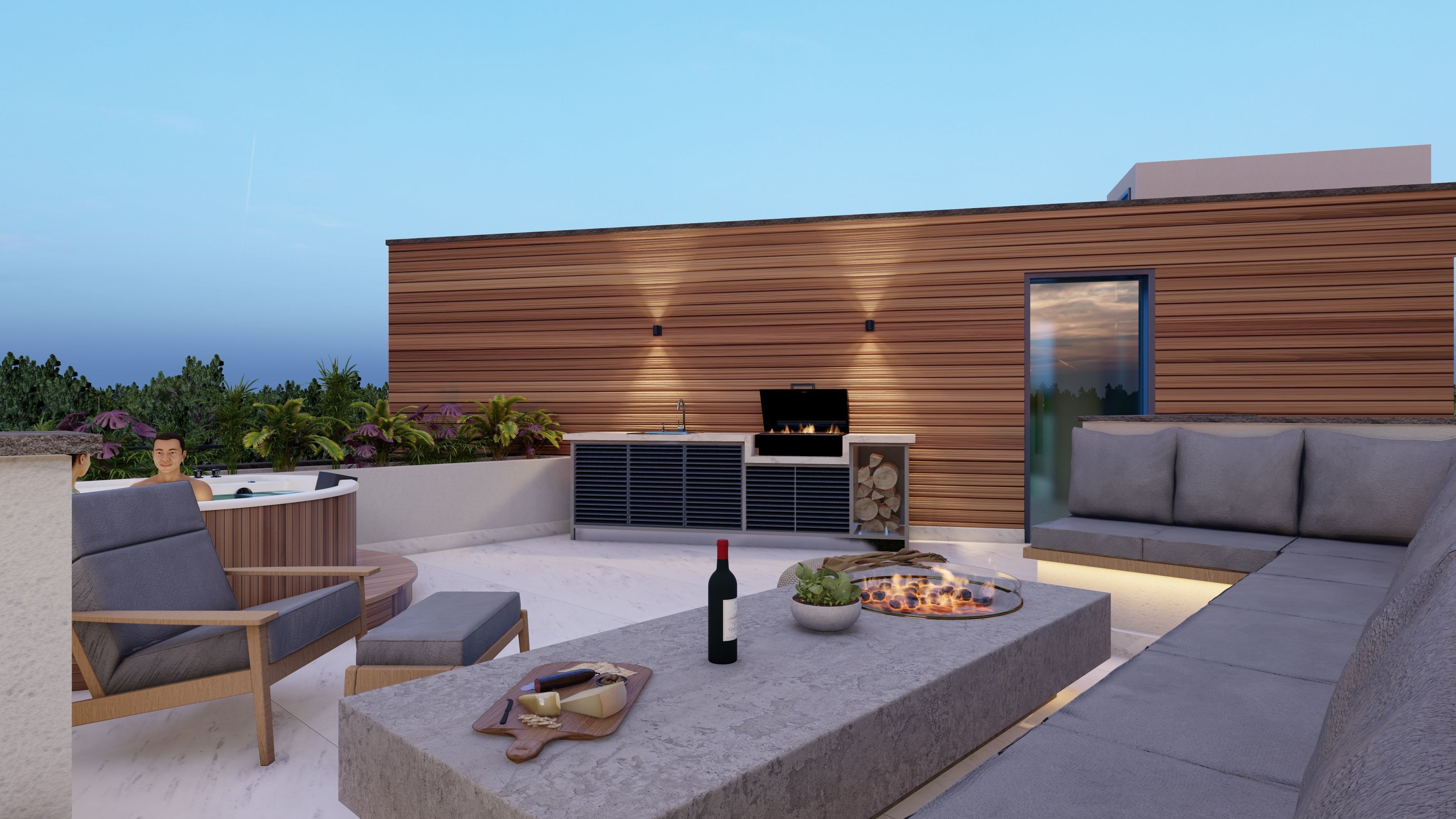 3D model bbq grill roof garden low-poly 3d model VR / AR / low-poly ...