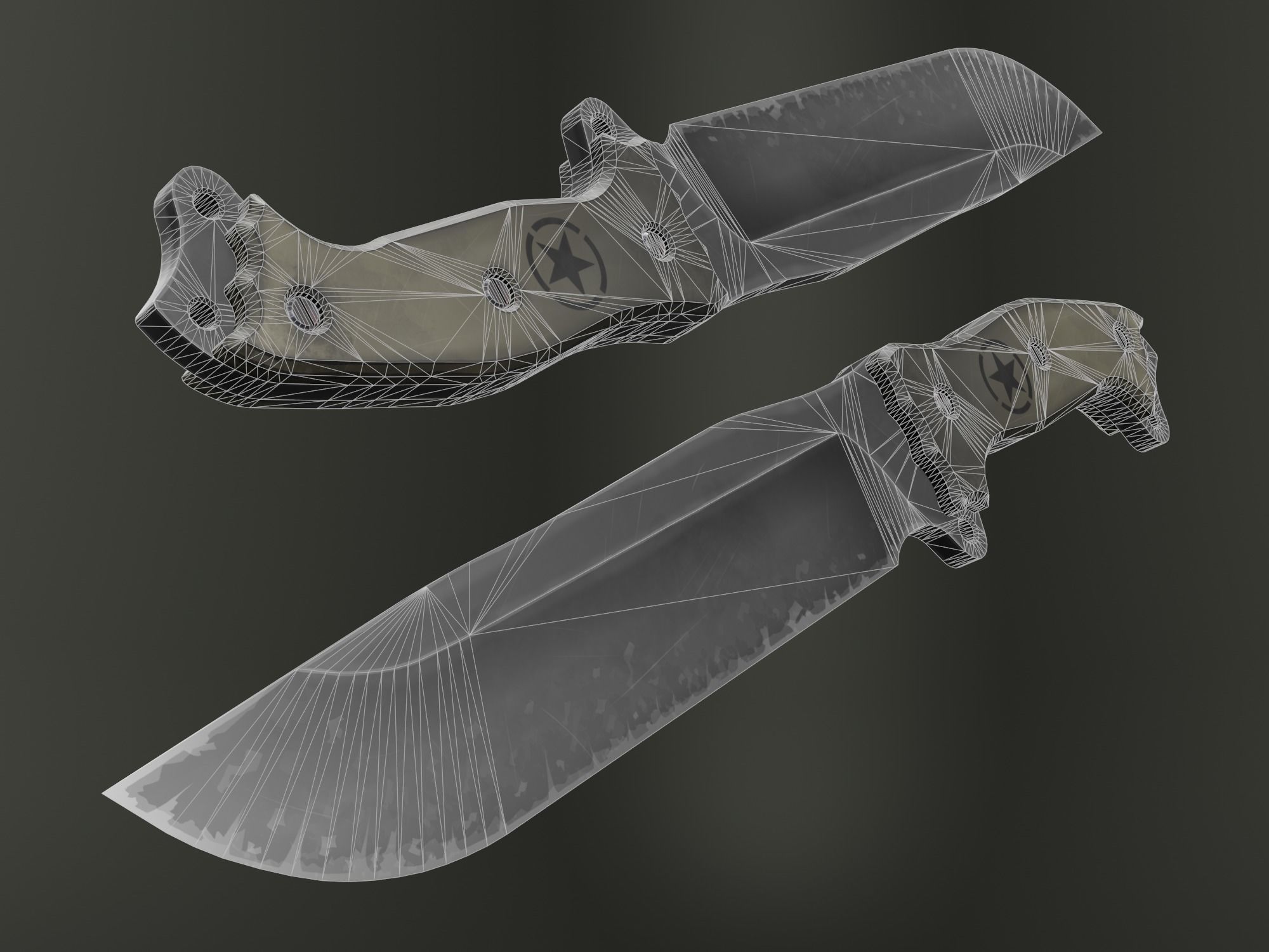 3D model Stylized Military Knife VR / AR / low-poly | CGTrader