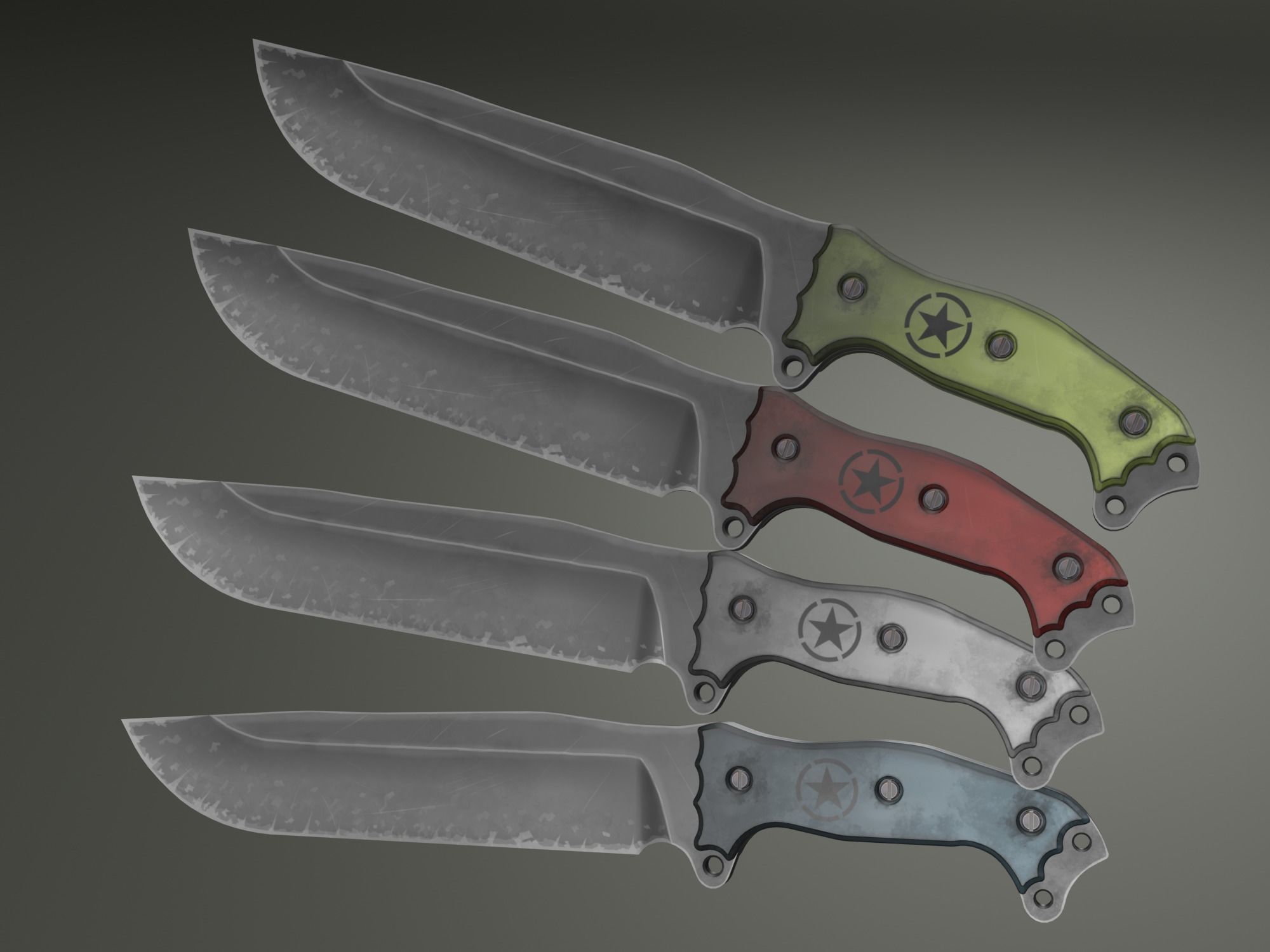 3D model Stylized Military Knife VR / AR / low-poly | CGTrader