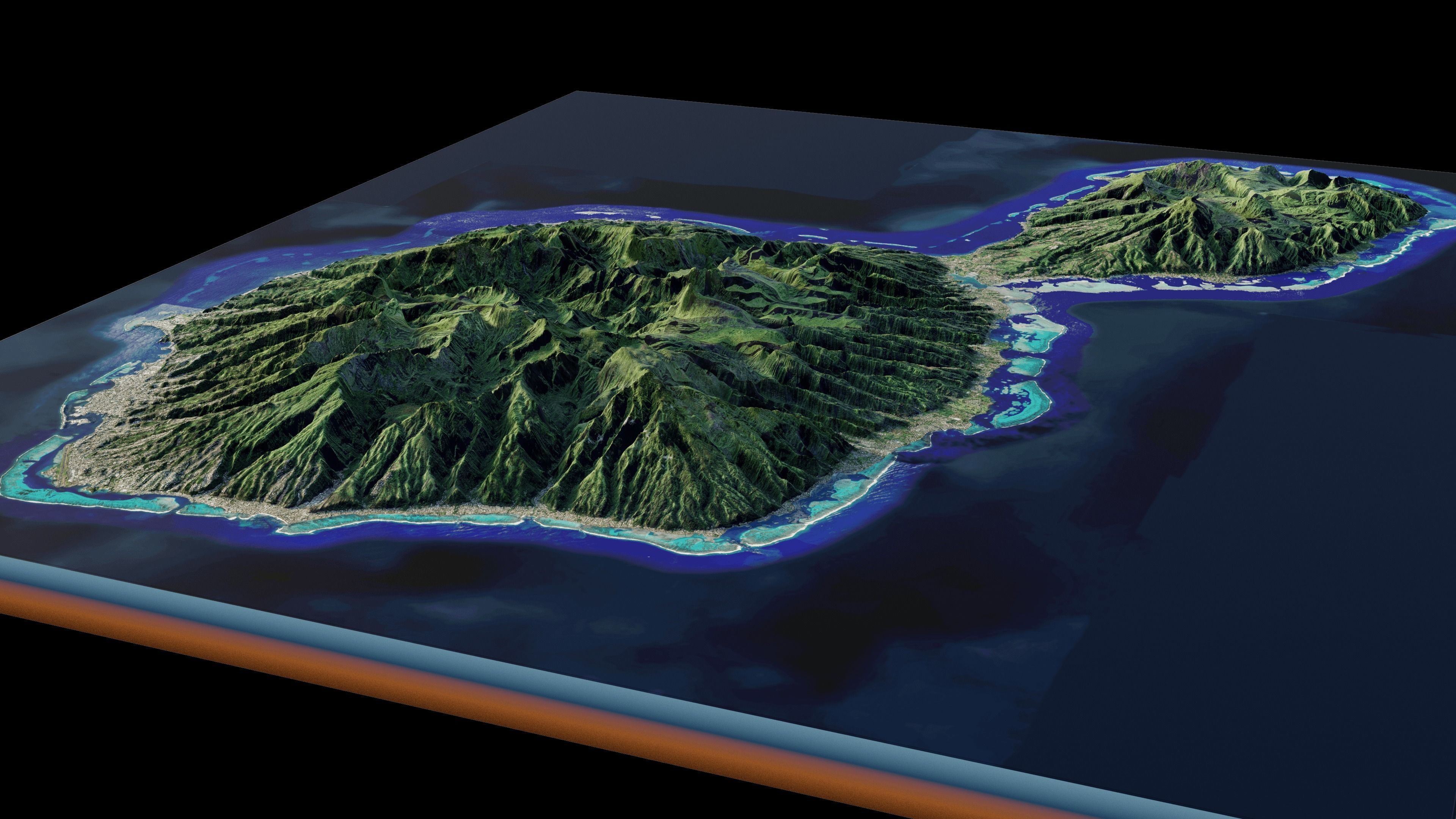 Tahiti island full 3d model terrain 3D model | CGTrader