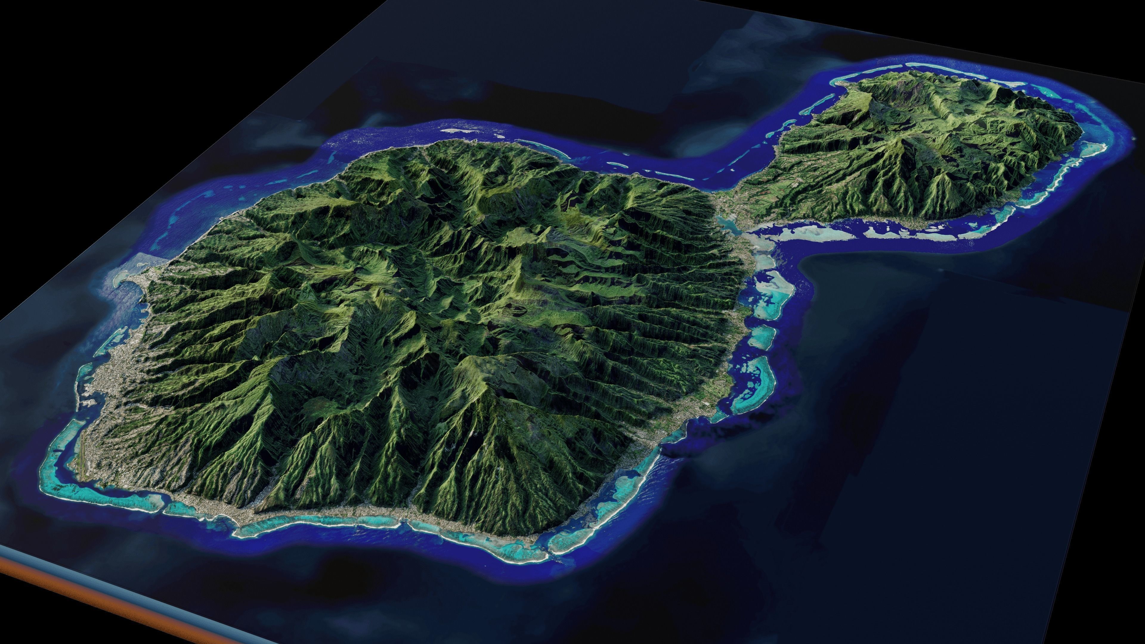 Tahiti island full 3d model terrain 3D model | CGTrader