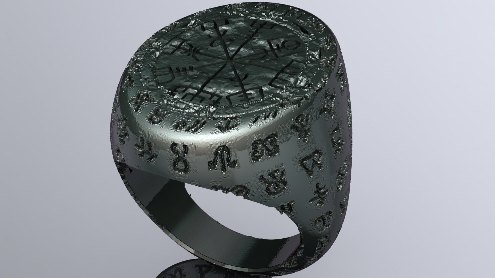 Viking Rune Ring 3D model 3D printable | CGTrader
