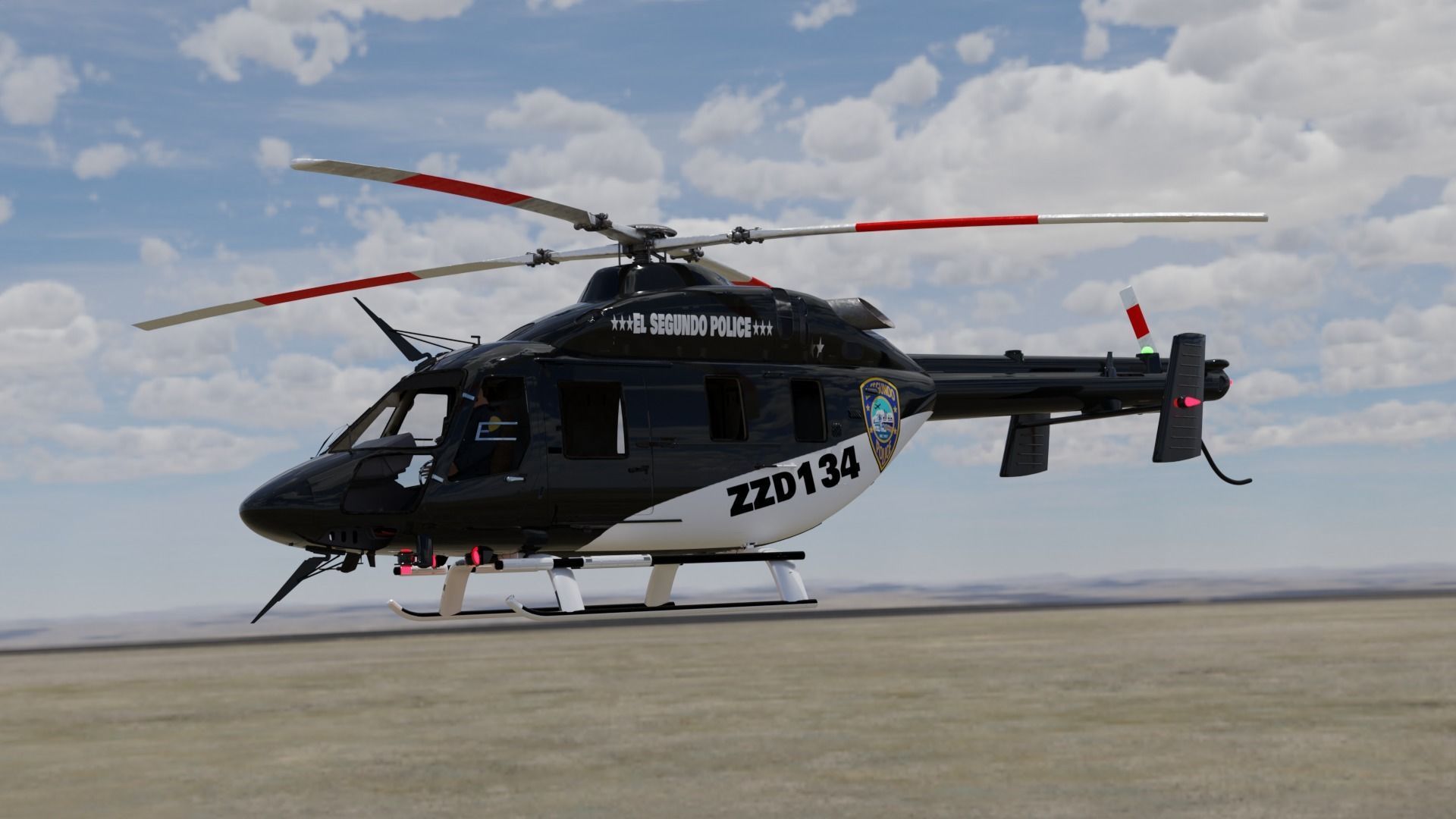 police helicopter 3D model animated rigged | CGTrader