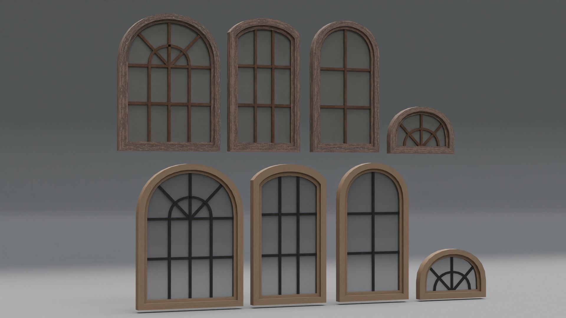 3D model Wooden Windows Multicolor VR / AR / low-poly | CGTrader