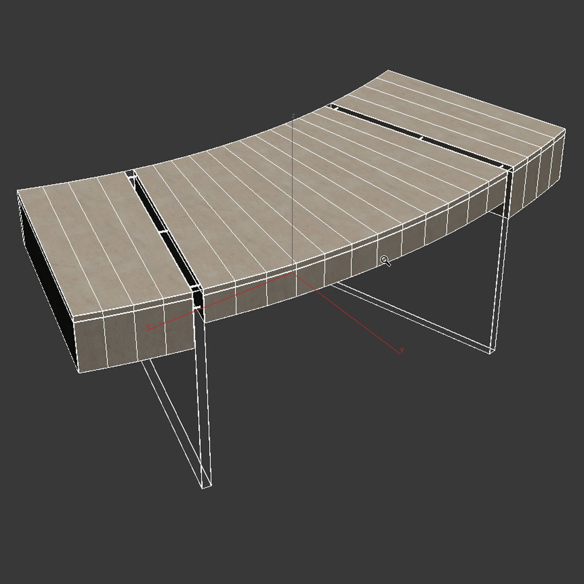 LOFTUS SIDE DRAWER CURVED DESK 3D model | CGTrader
