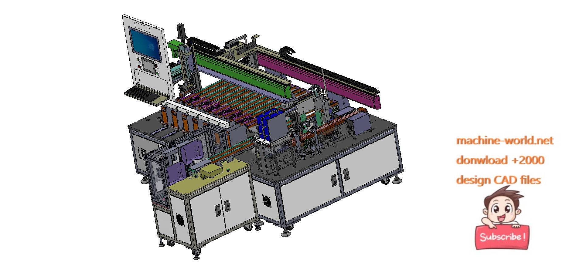 industrial 3D model 18650 battery sorting machine 3D model | CGTrader