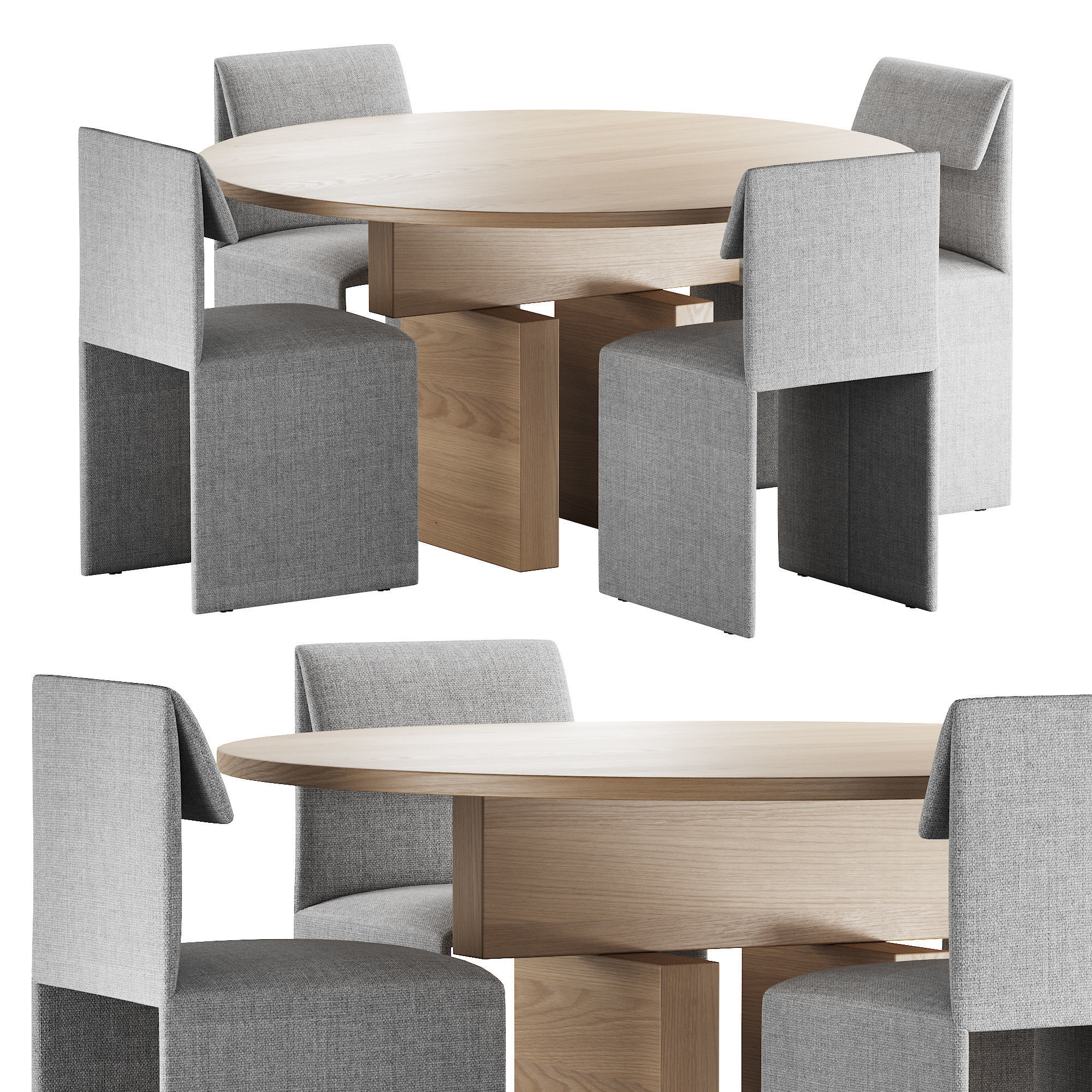 330 Resident Plane Dining Table Round and Resident Sacha Chair 3D model | CGTrader