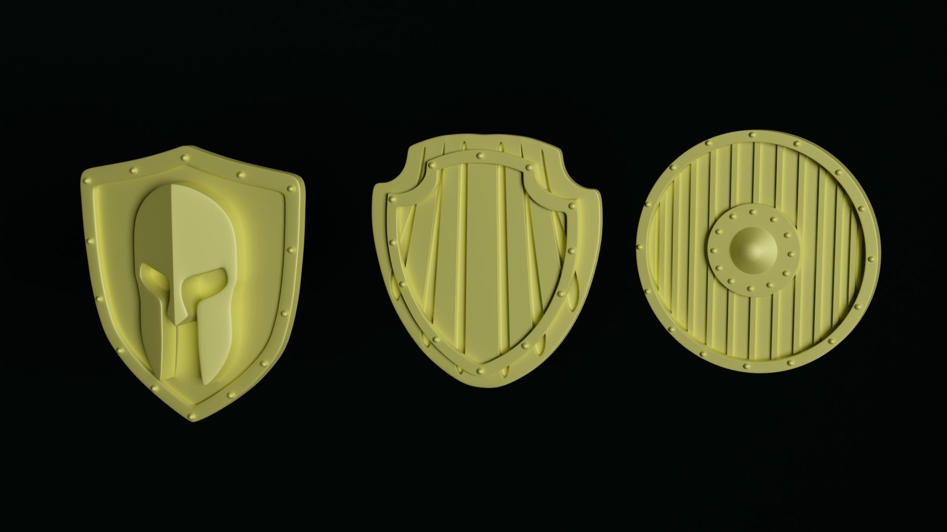 3D Warrior Shield Pack 3D model | CGTrader