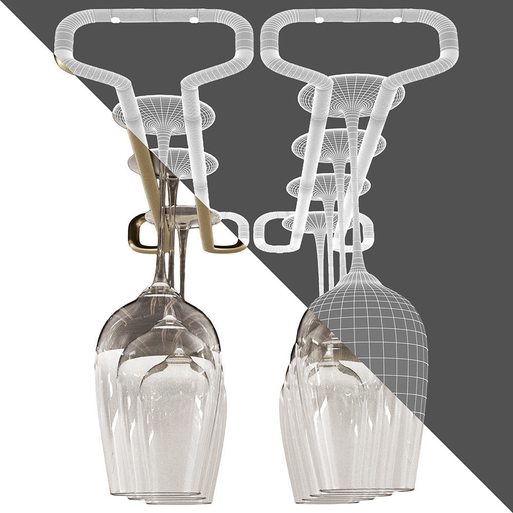 Linear Bar Glass Hanger 02 3D model | CGTrader