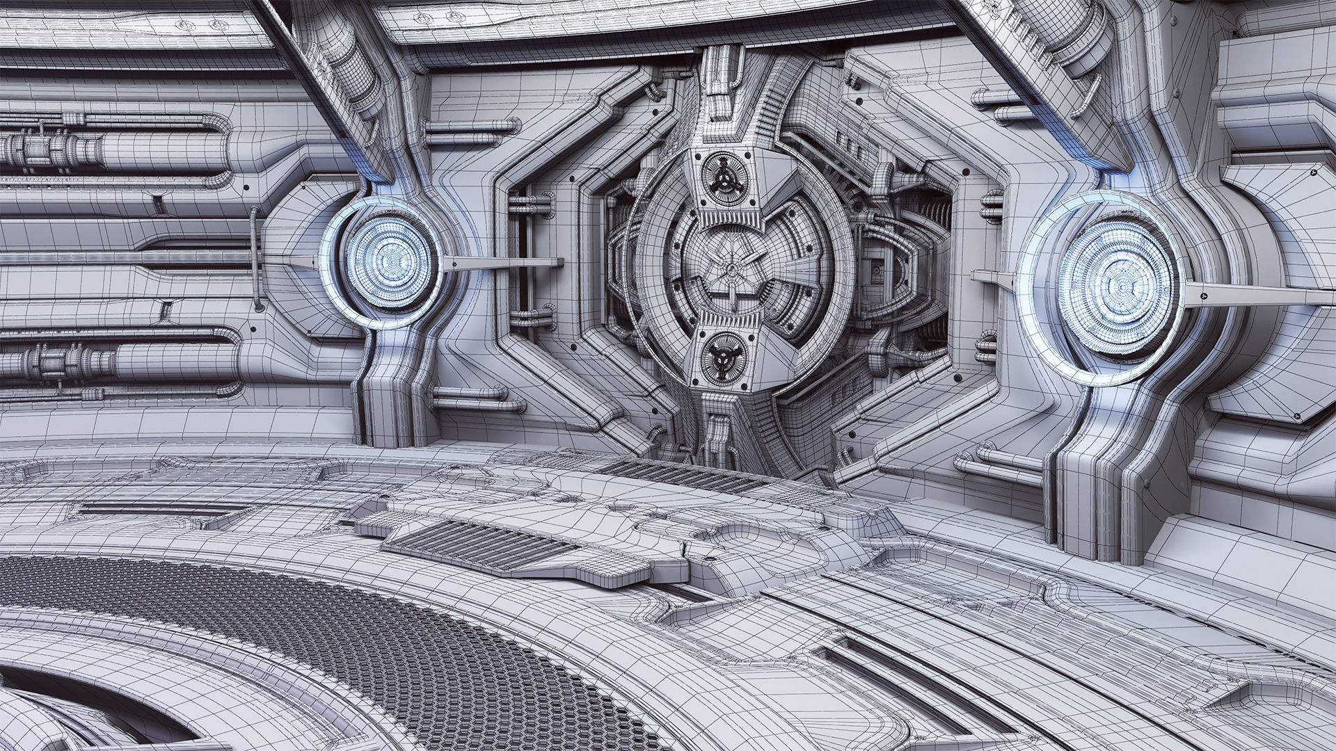 Sci-Fi Futuristic Hall For Rendering 3D model | CGTrader