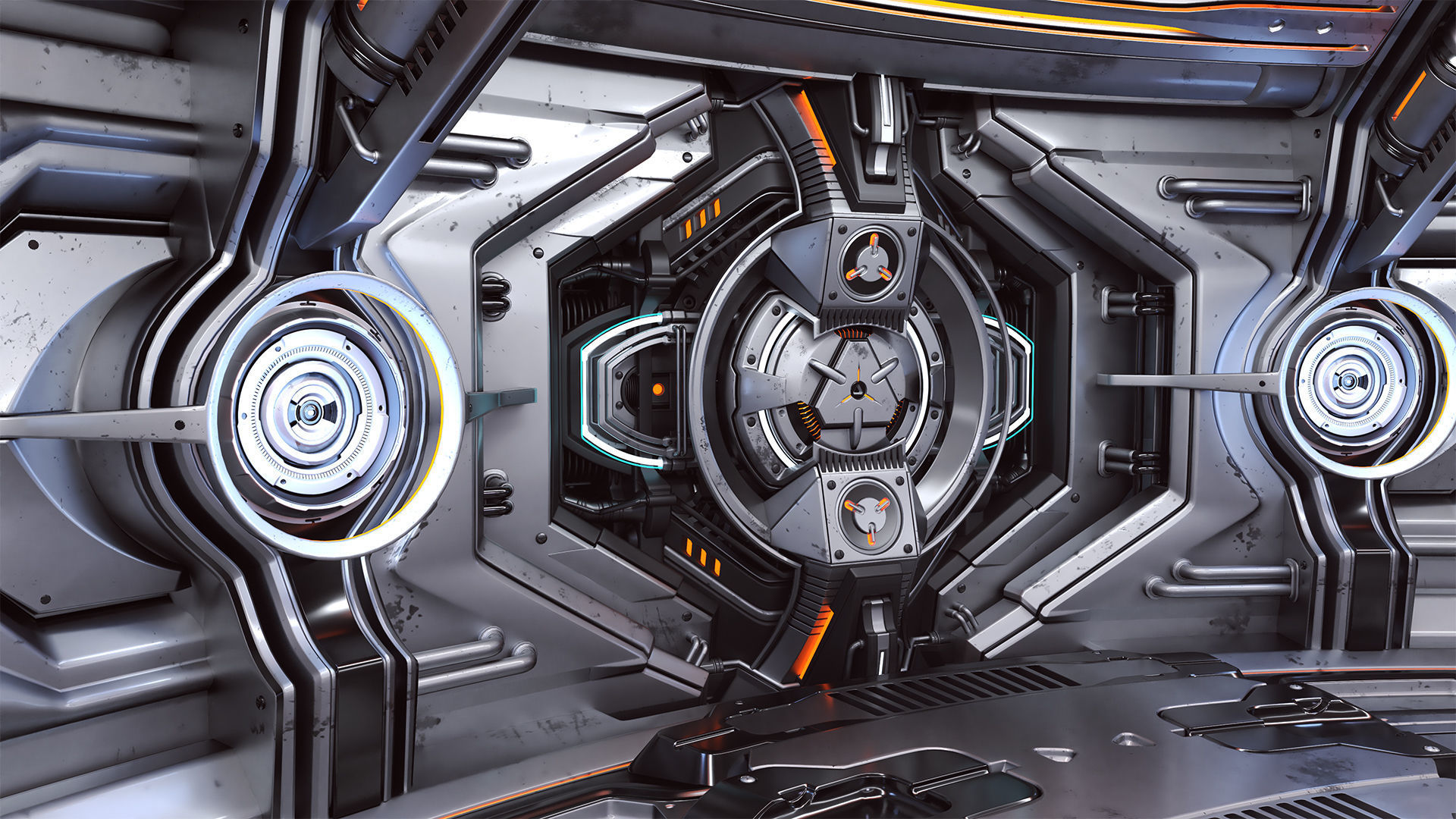 Sci-Fi Futuristic Hall For Rendering 3D model | CGTrader