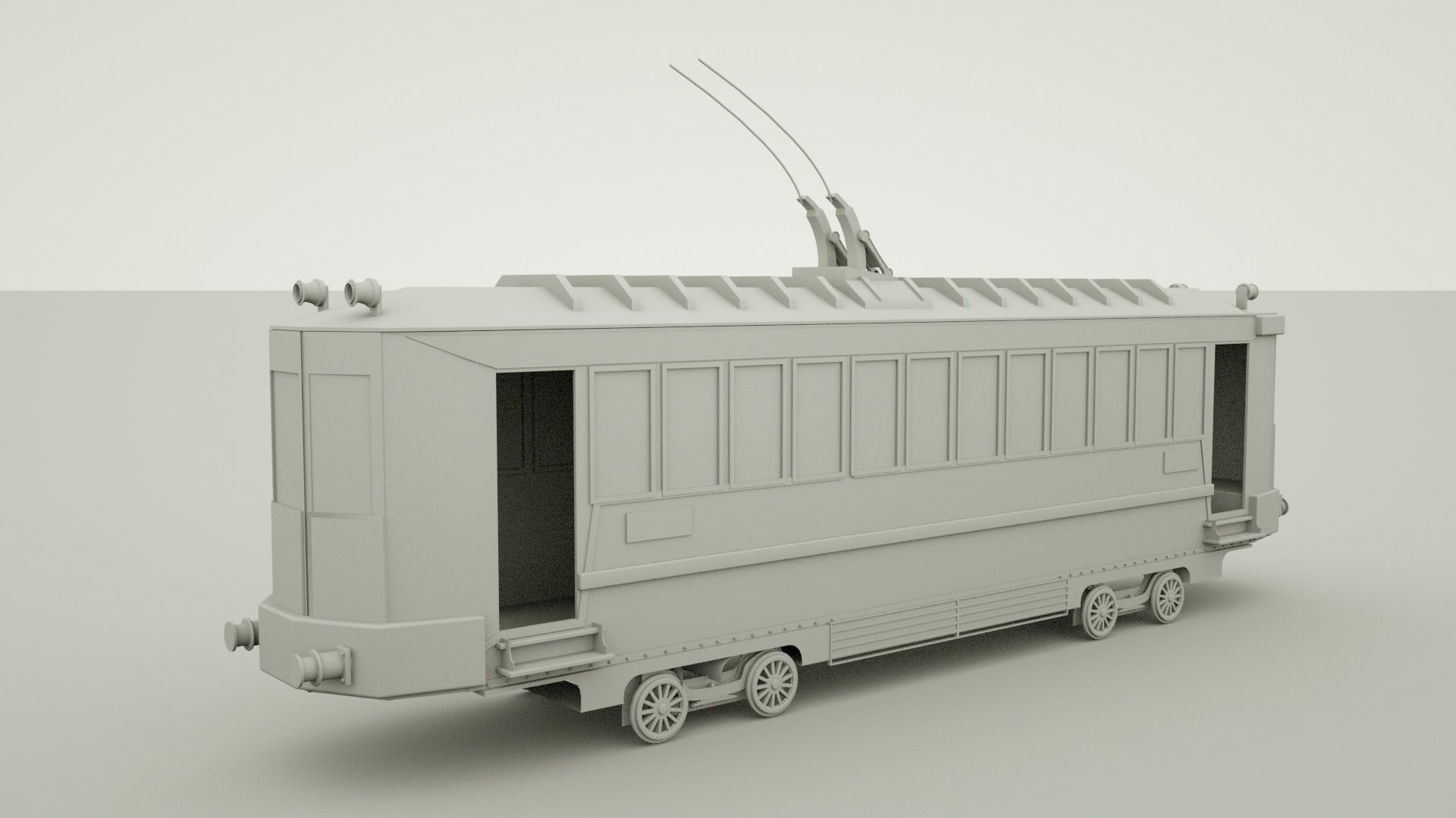 Retro Tramway 3D Model 3D model | CGTrader