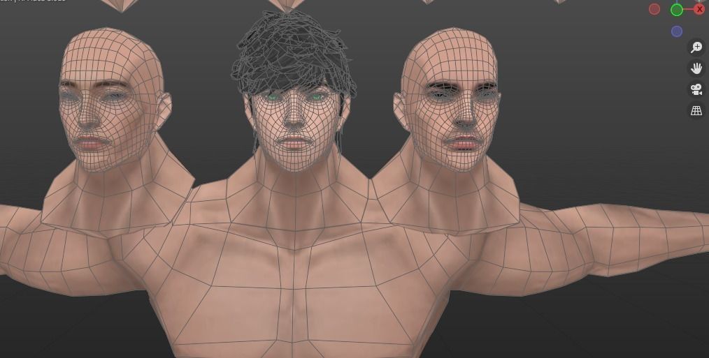 3D model 30 faces human male low poly for game development VR / AR ...