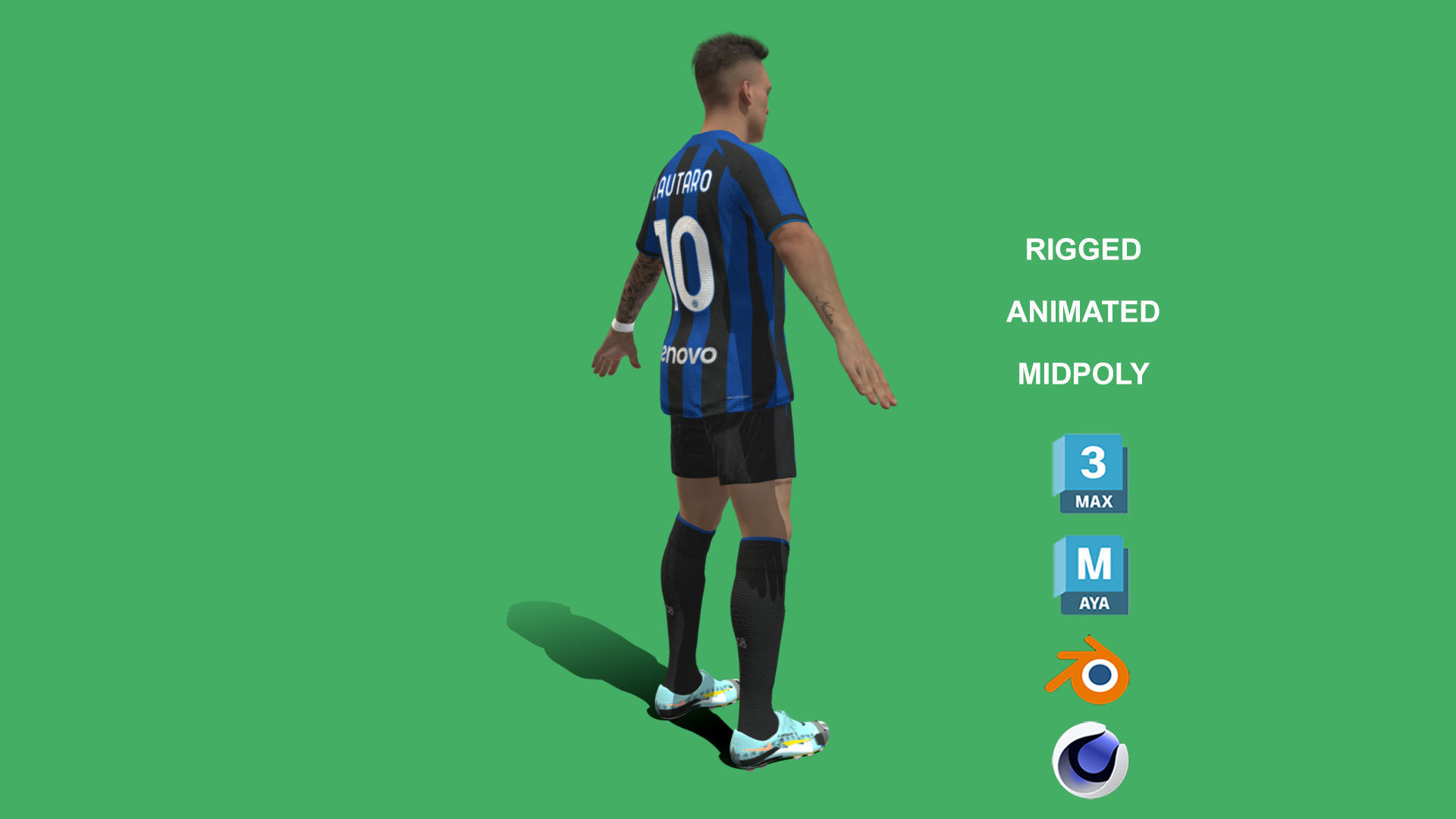3D Rigged Lautaro Martinez Inter Milan 2023 3D model animated rigged ...