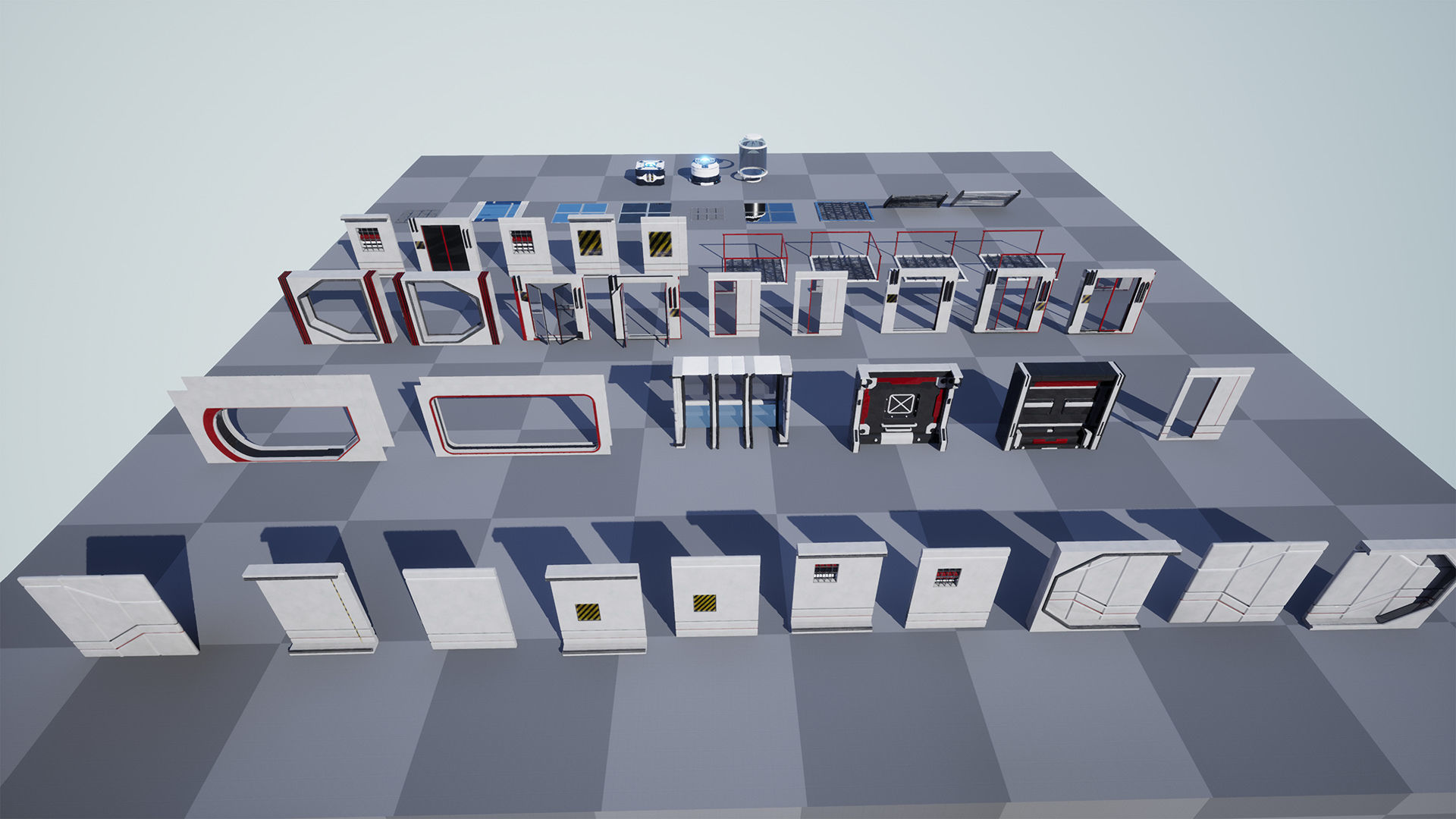 3D model SciFi Modular Walls 47 Assets VR / AR / low-poly | CGTrader