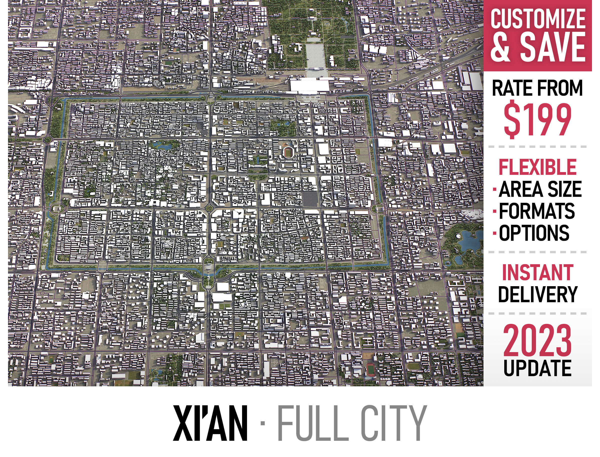 3D model Xian - city VR / AR / low-poly | CGTrader