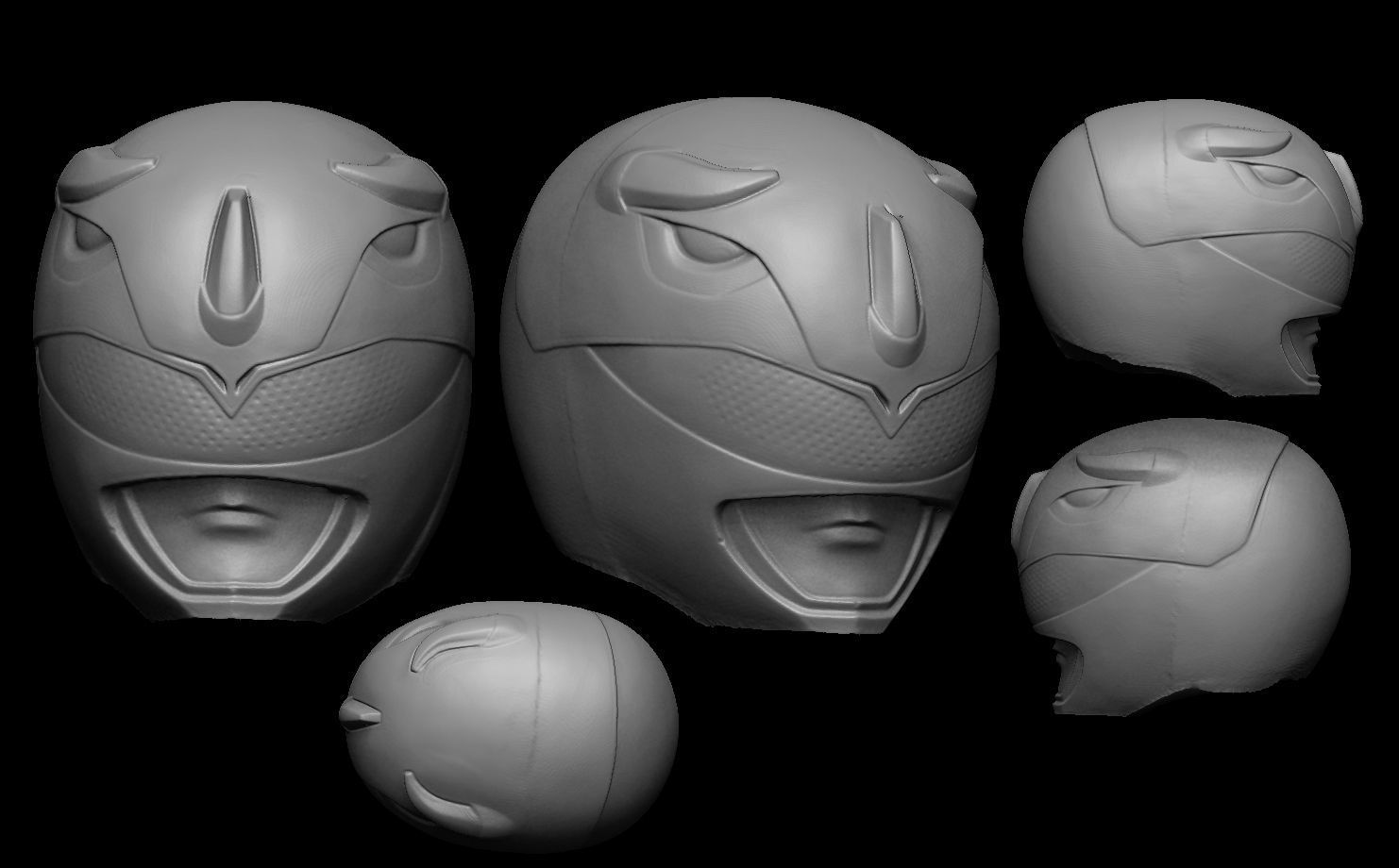 power ranger screen used stunt helmet blue ranger 3d scan 3D model ...