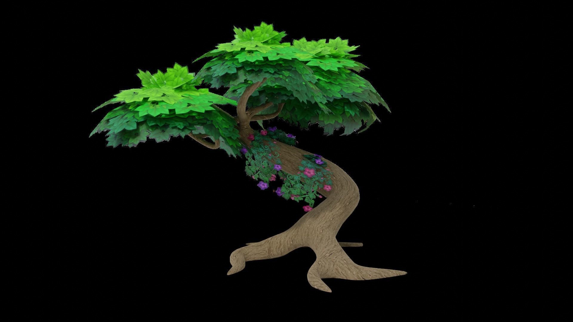 3D model 4 Stylized low poly Bonsai trees VR / AR / low-poly | CGTrader