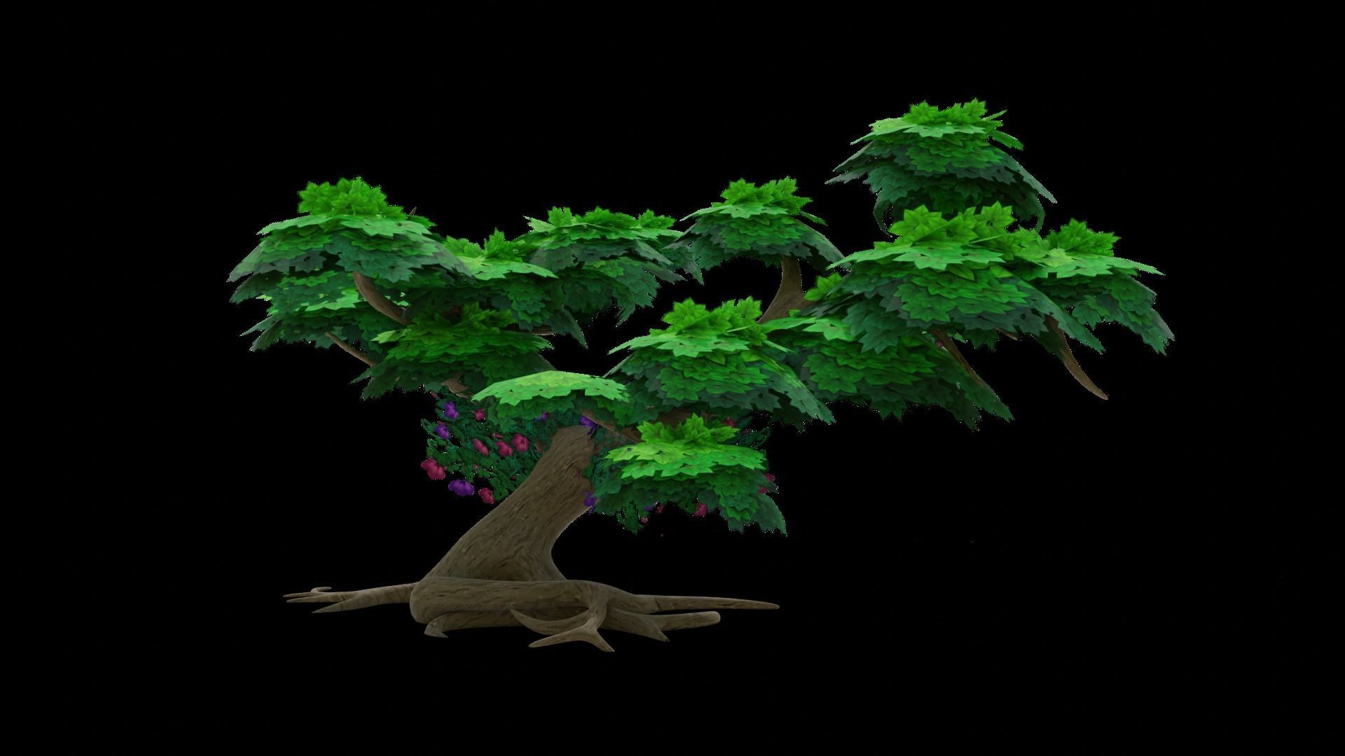 3D model 4 Stylized low poly Bonsai trees VR / AR / low-poly | CGTrader