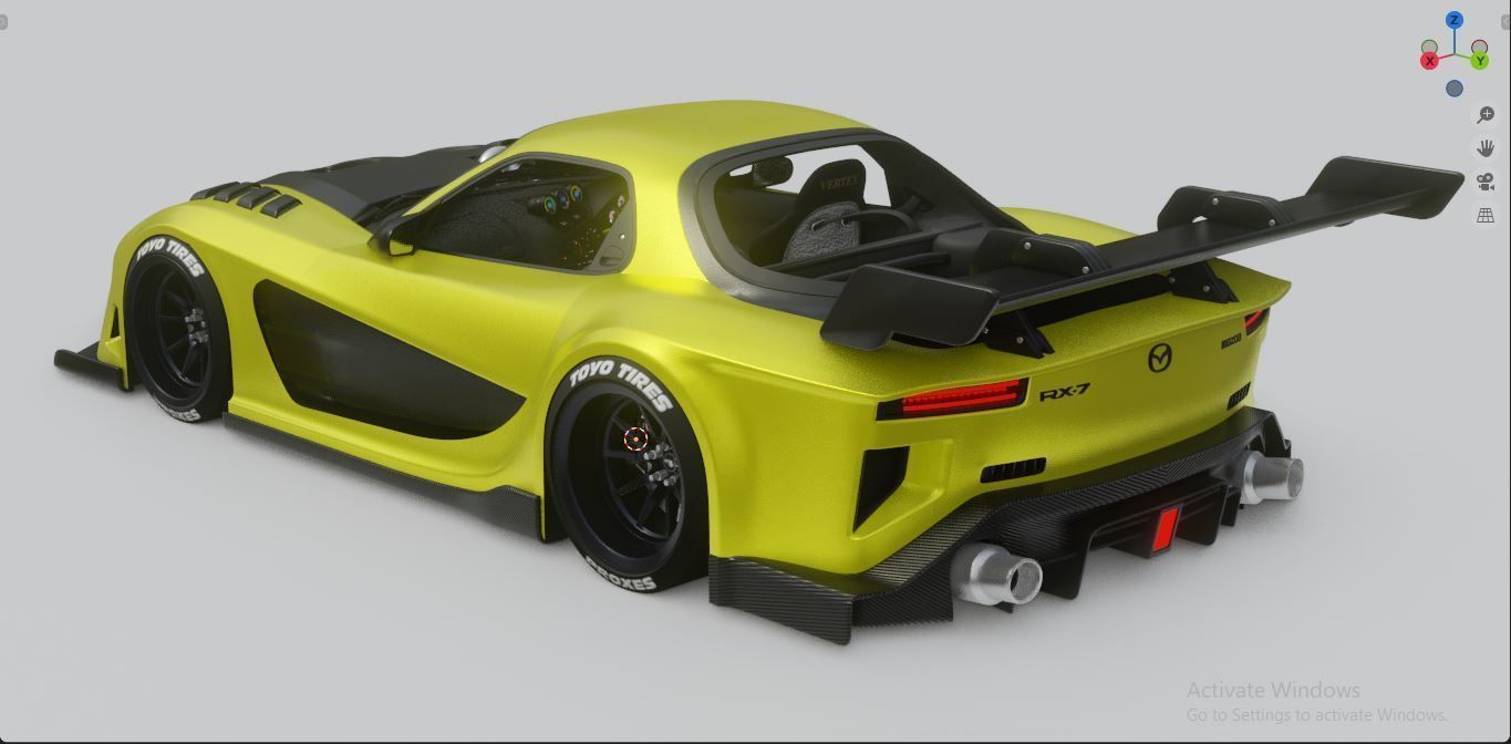 Veilside RX 7 4 Rotor Twin Turbo Engine 3D model | CGTrader