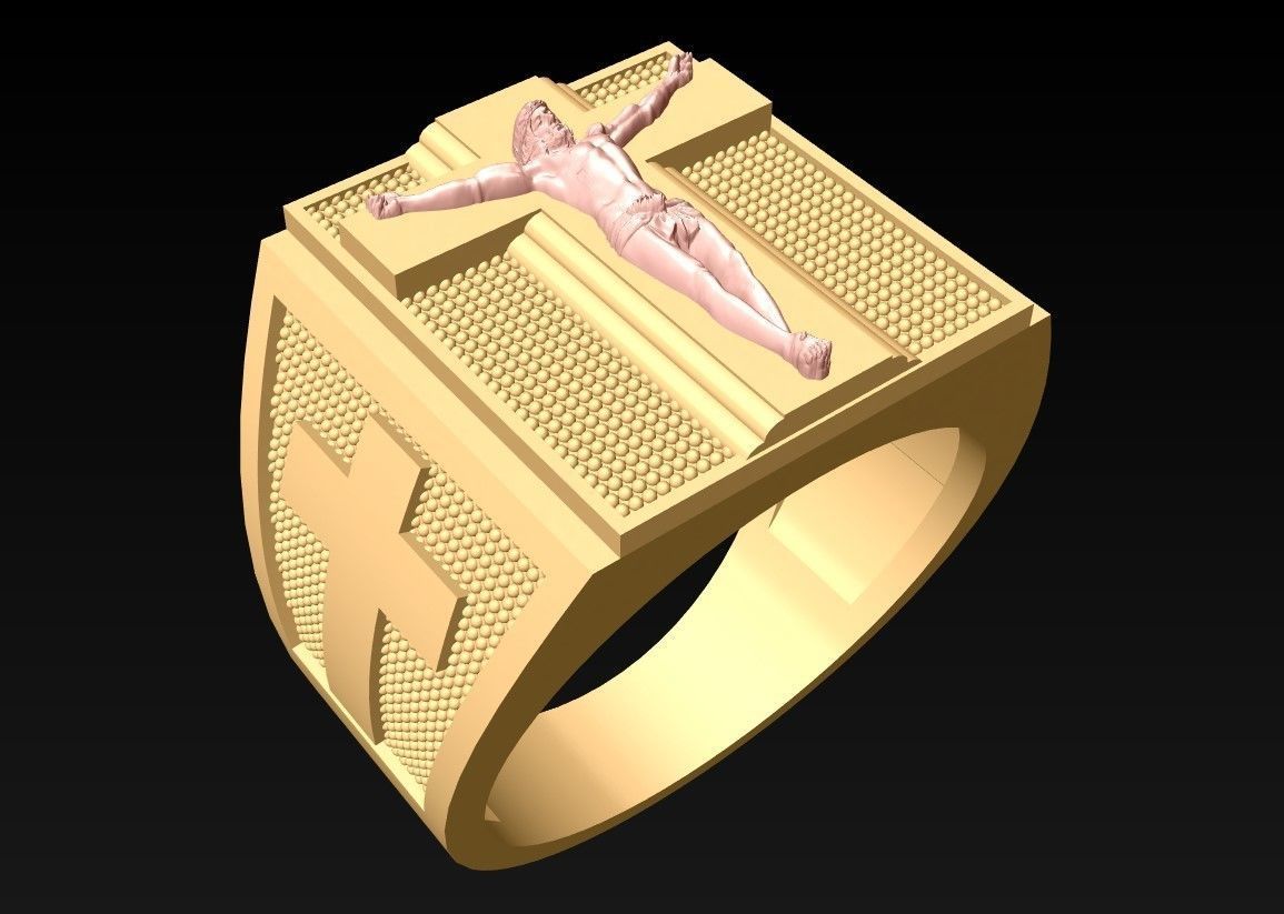 Jesus Ring - N1322 3D model 3D printable | CGTrader
