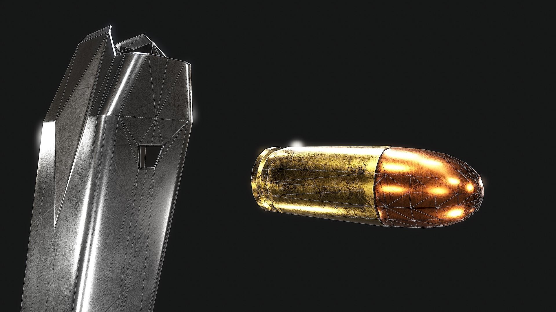 3D model Sub-Compact 9mm Handgun Game ready low-poly VR / AR / low-poly ...