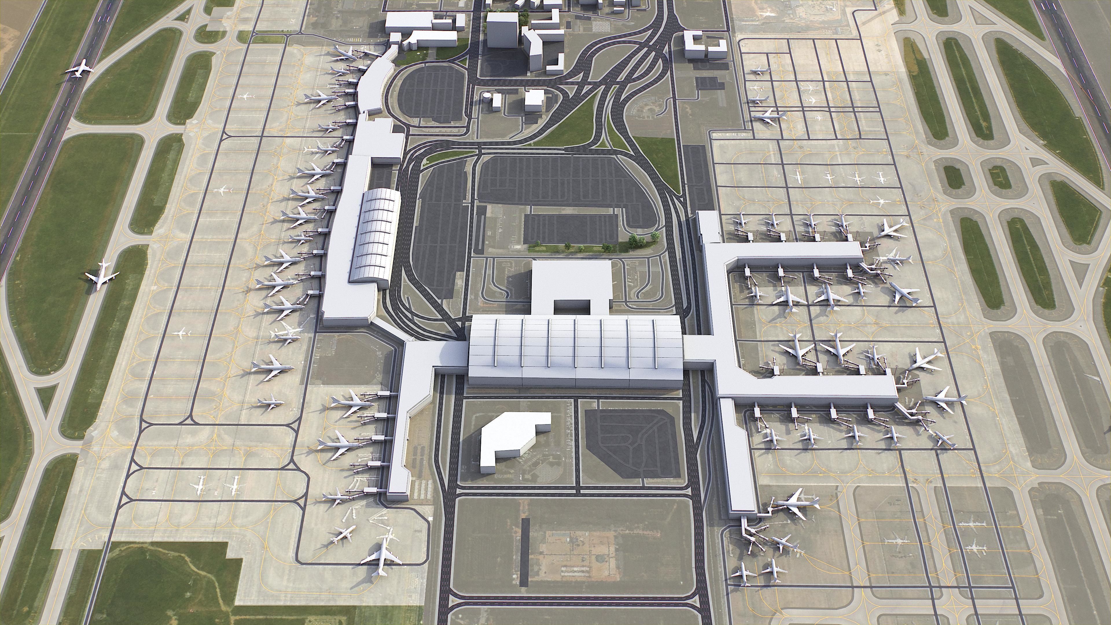 3D model Xian - 3D Airport Model VR / AR / low-poly | CGTrader