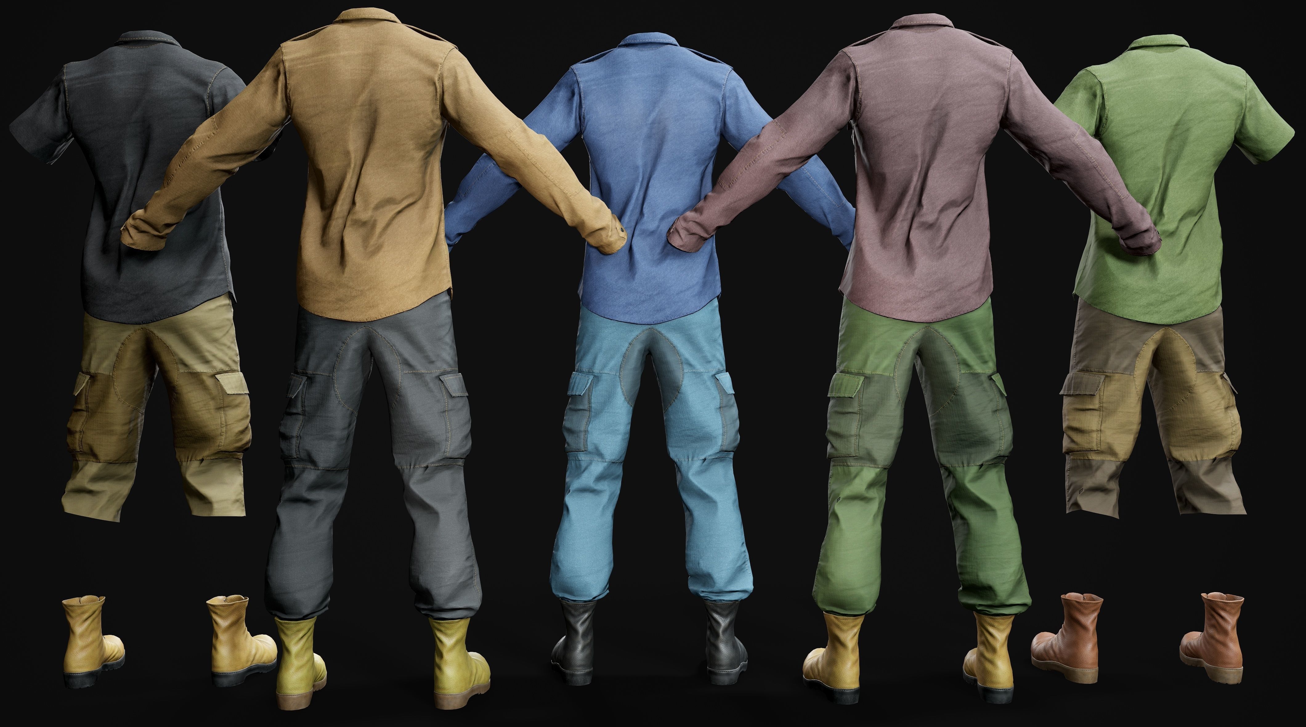 3D model Character Clothes Vol 01 realtime unreal VR / AR / low-poly | CGTrader