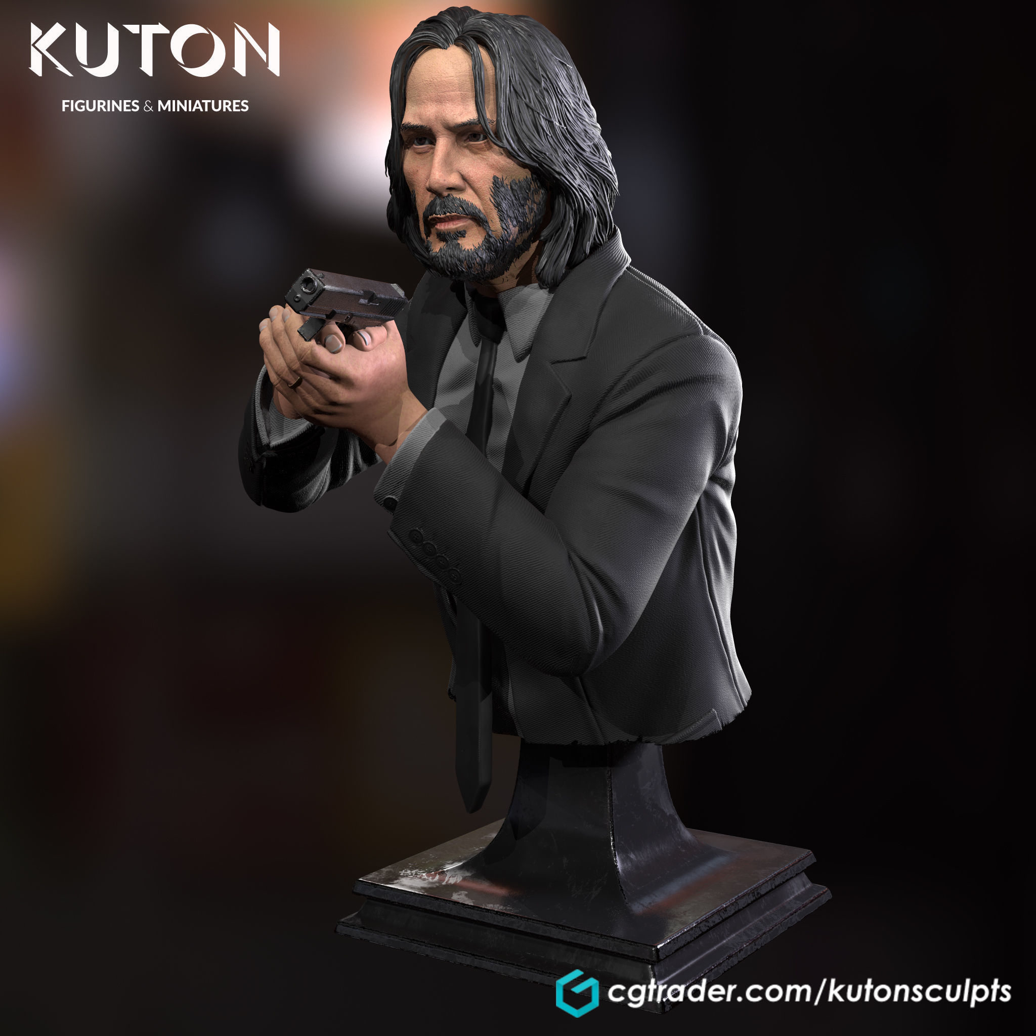 John Wick 3D model 3D printable | CGTrader