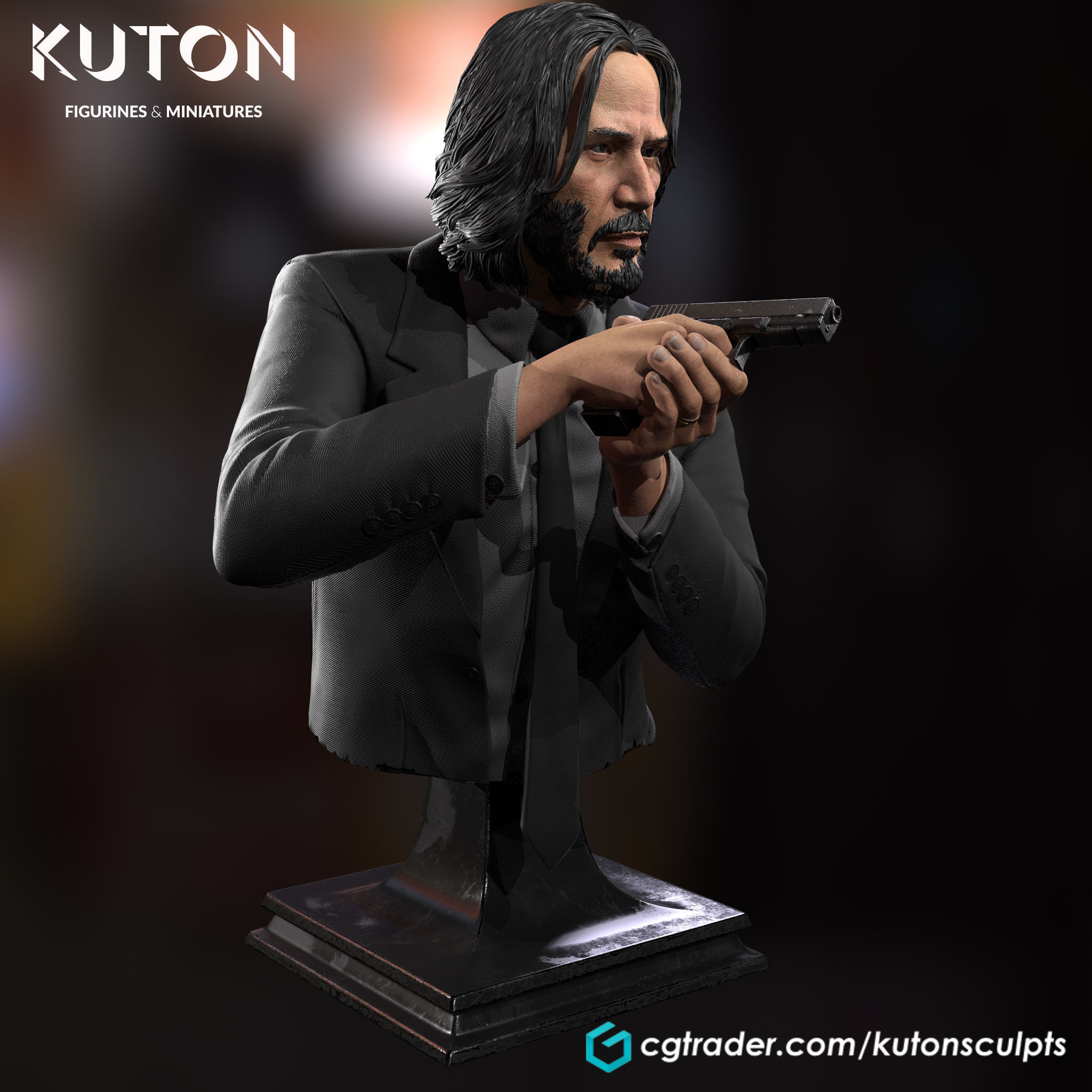 John Wick 3D model 3D printable | CGTrader