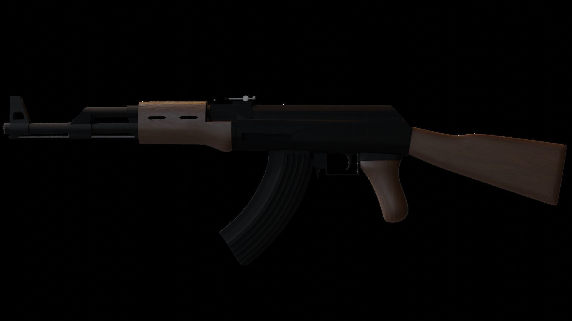 Ak47 Rifle Assault Rifle Gun Weapon 3D Model free VR / AR / low-poly 3D ...