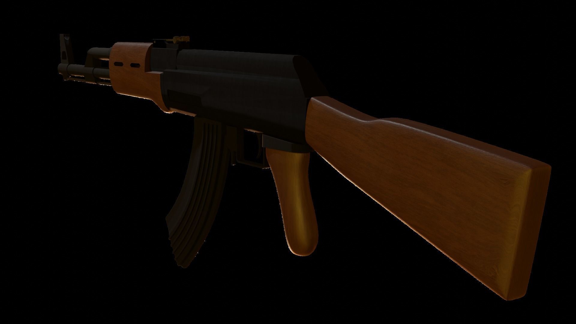 Ak47 Rifle Assault Rifle Gun Weapon 3D Model free VR / AR / low-poly 3D ...