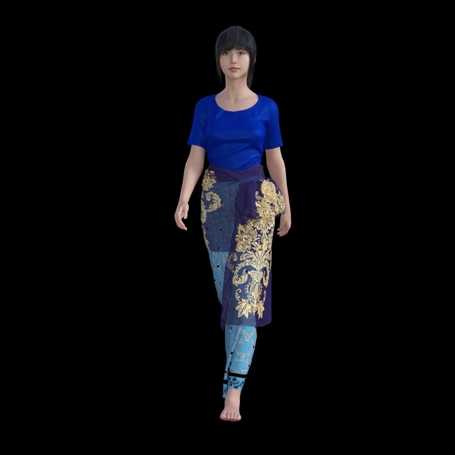 Manipur Indian Traditional Dress 2 3D model 3D model | CGTrader