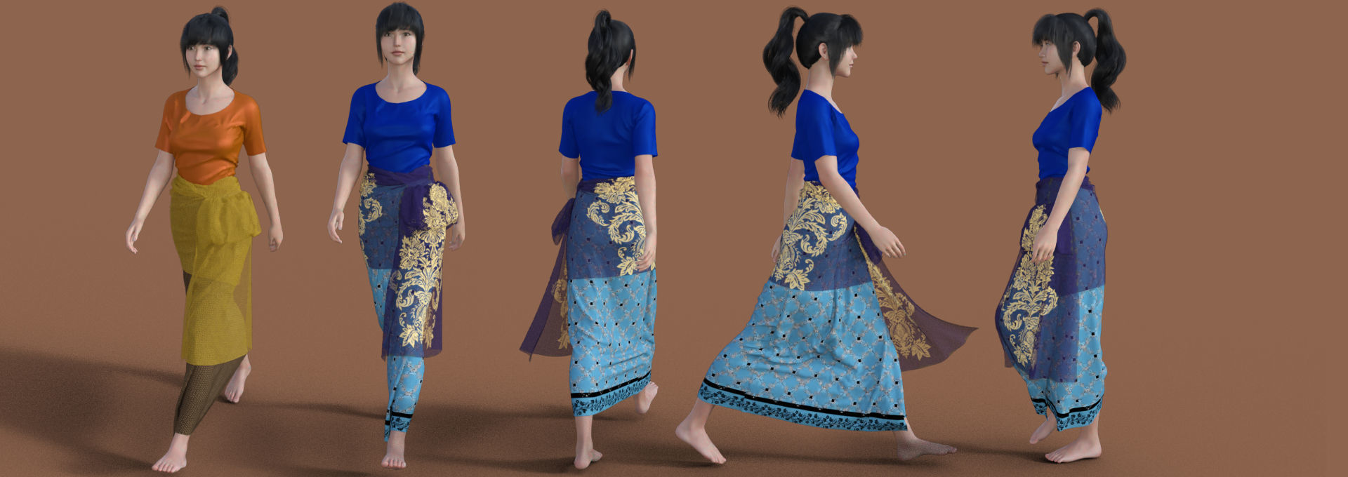 Manipur Indian Traditional Dress 2 3D model 3D model | CGTrader