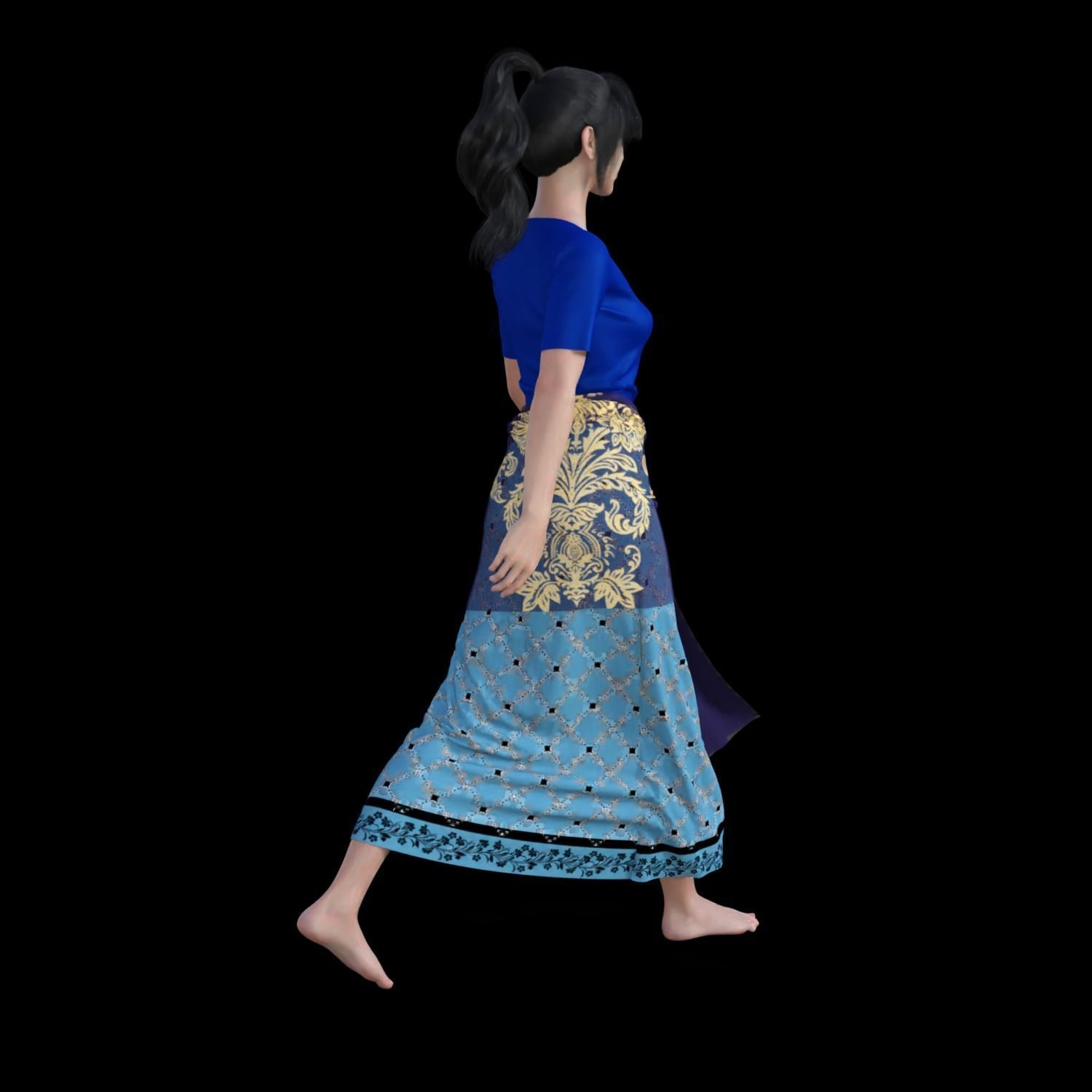 Manipur Indian Traditional Dress 2 3D model 3D model | CGTrader