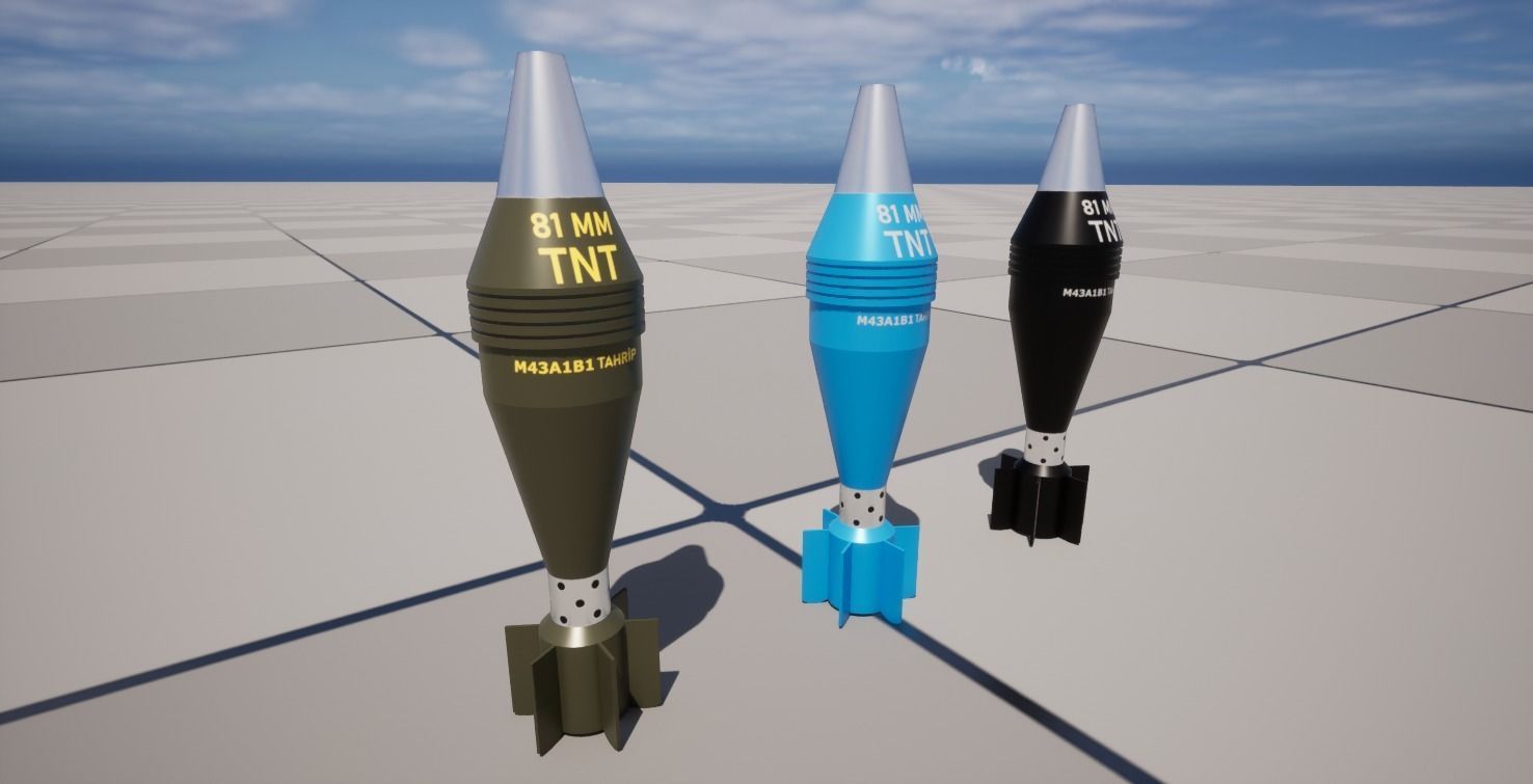 3D model 81mm M43A1B1 Mortar Ammunition VR / AR / low-poly | CGTrader
