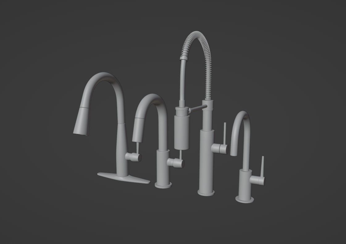Kitchen Faucet Pack 01 3D model | CGTrader
