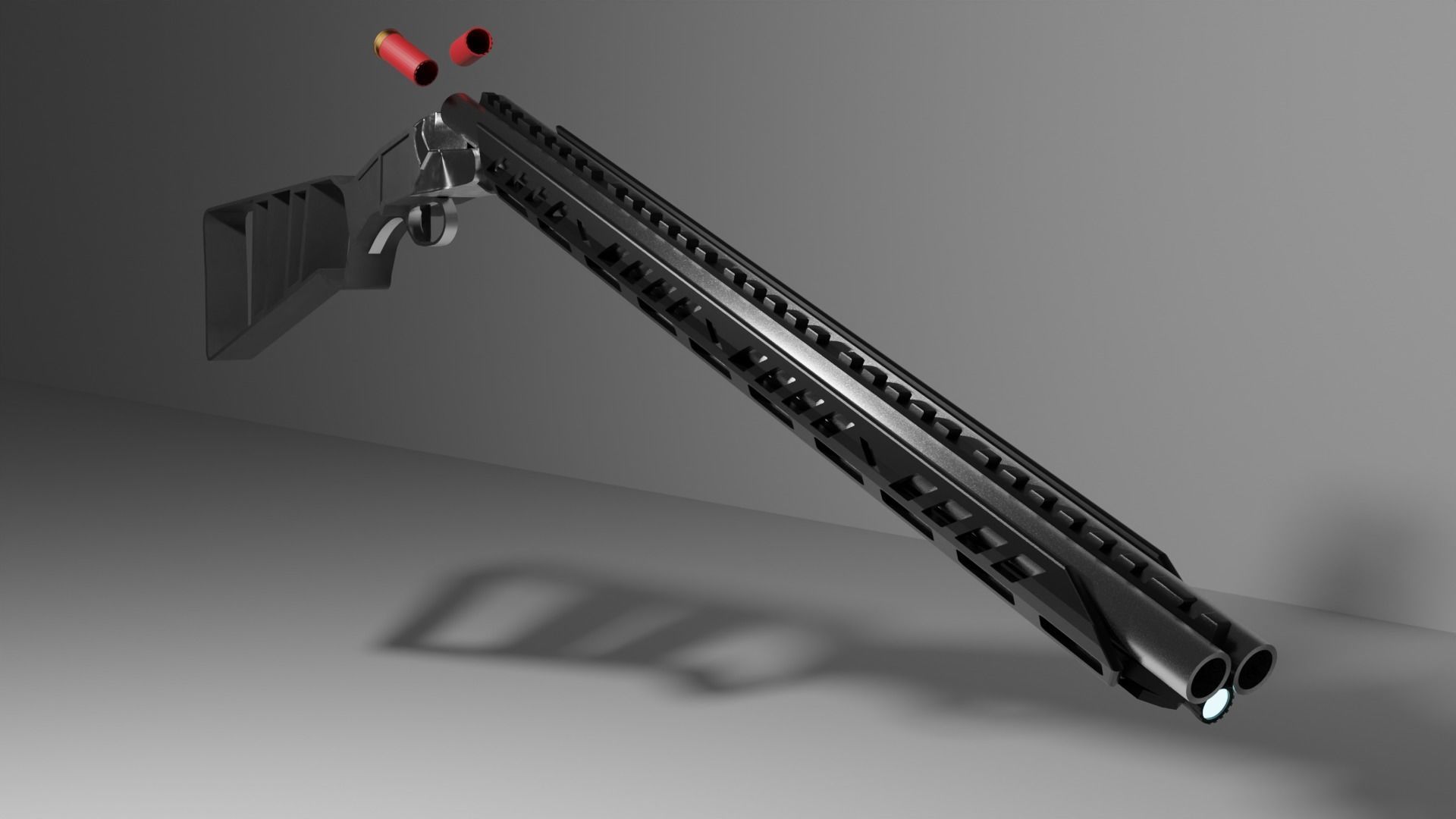 3D model 12 Gauge Tactical Double Barrel Shotgun VR / AR / low-poly ...