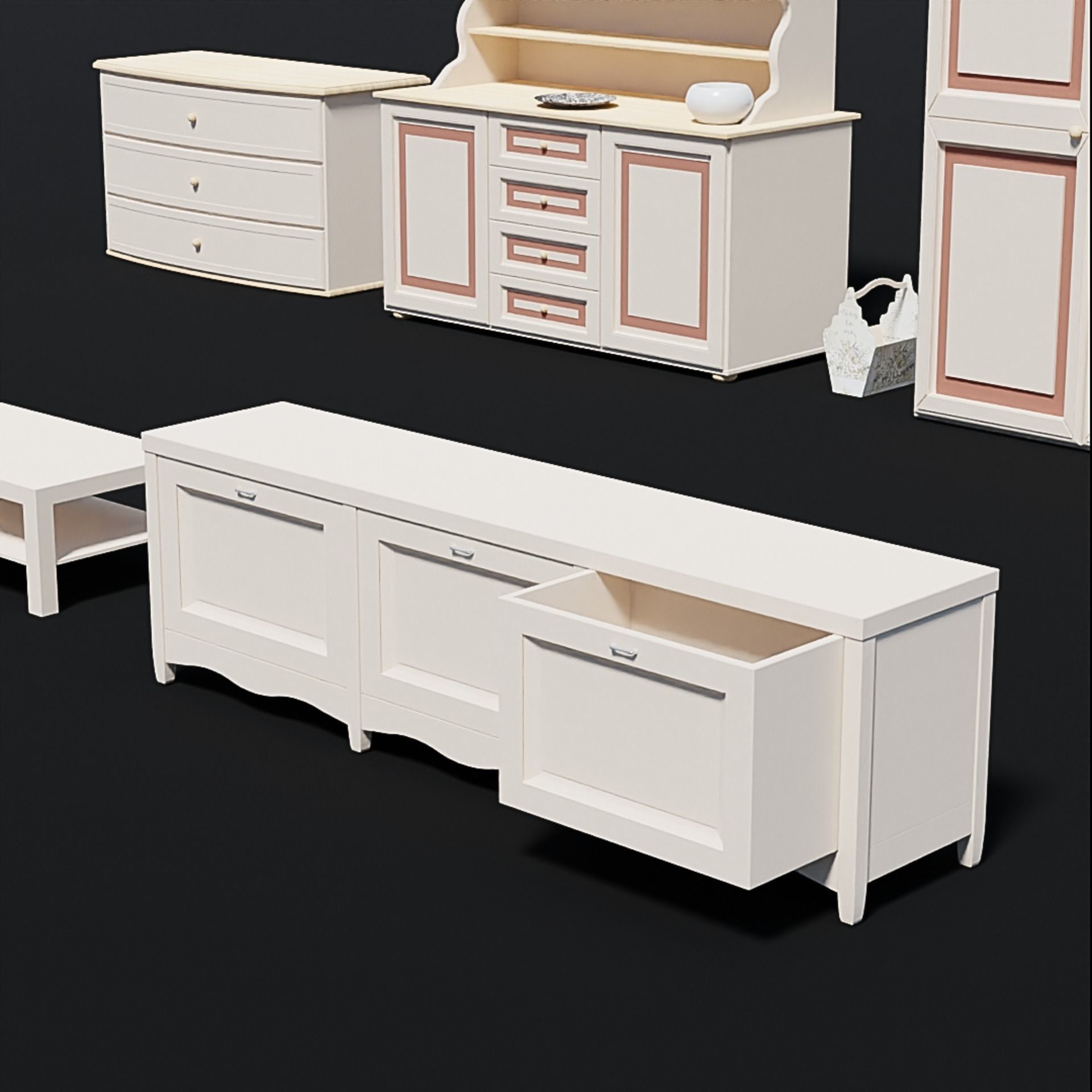 3D model Shabby Chic Furniture Pack VR / AR / low-poly | CGTrader