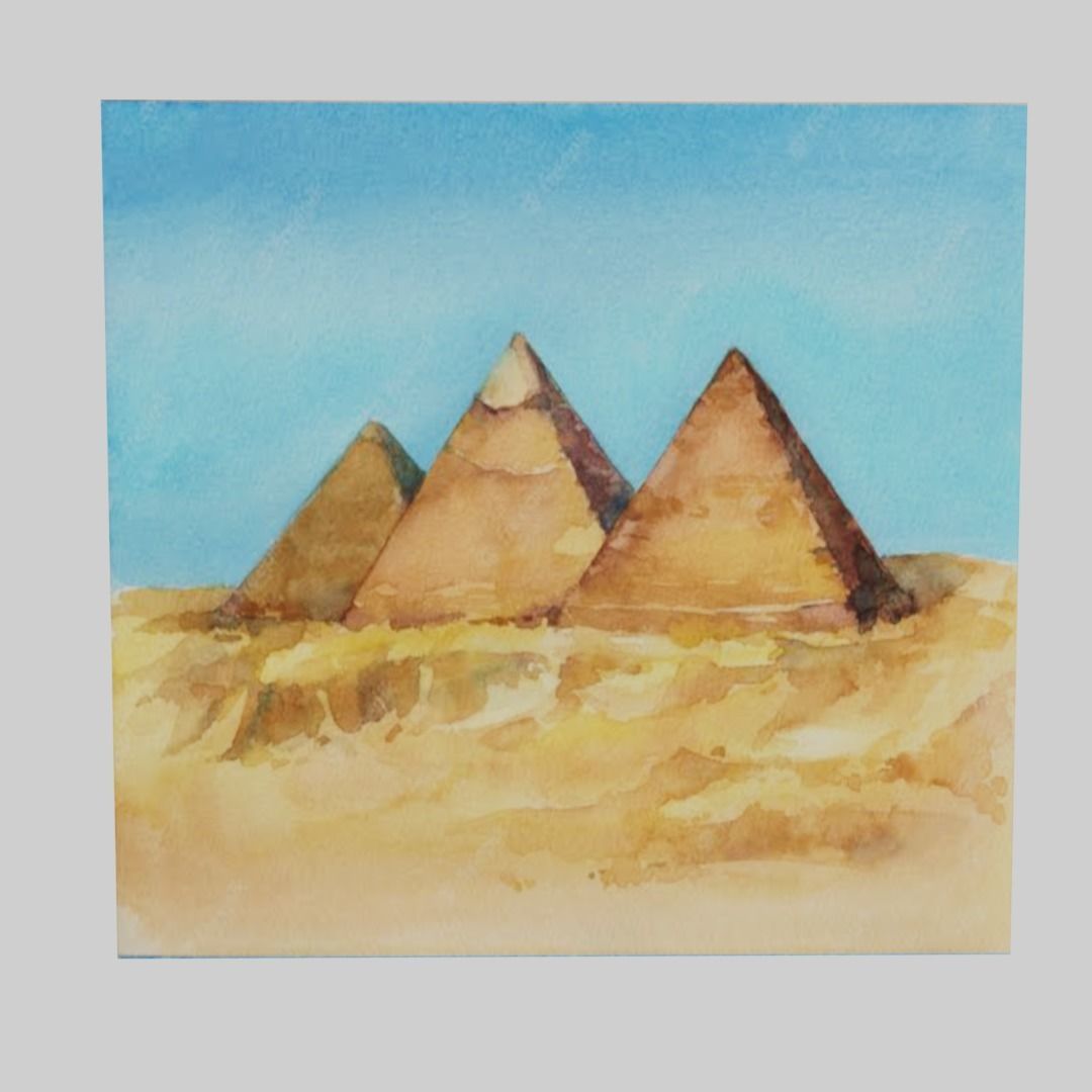 3D model Egyptian pyramids painting VR / AR / low-poly | CGTrader