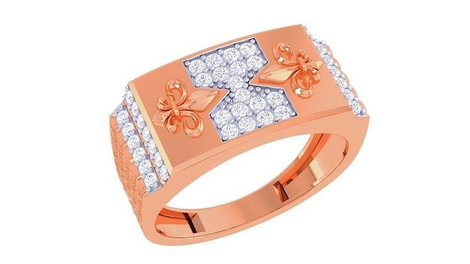 Men Groom Gents Diamond Ring 3dm stl obj mtl 3mf glb gltf 3D model 3D ...