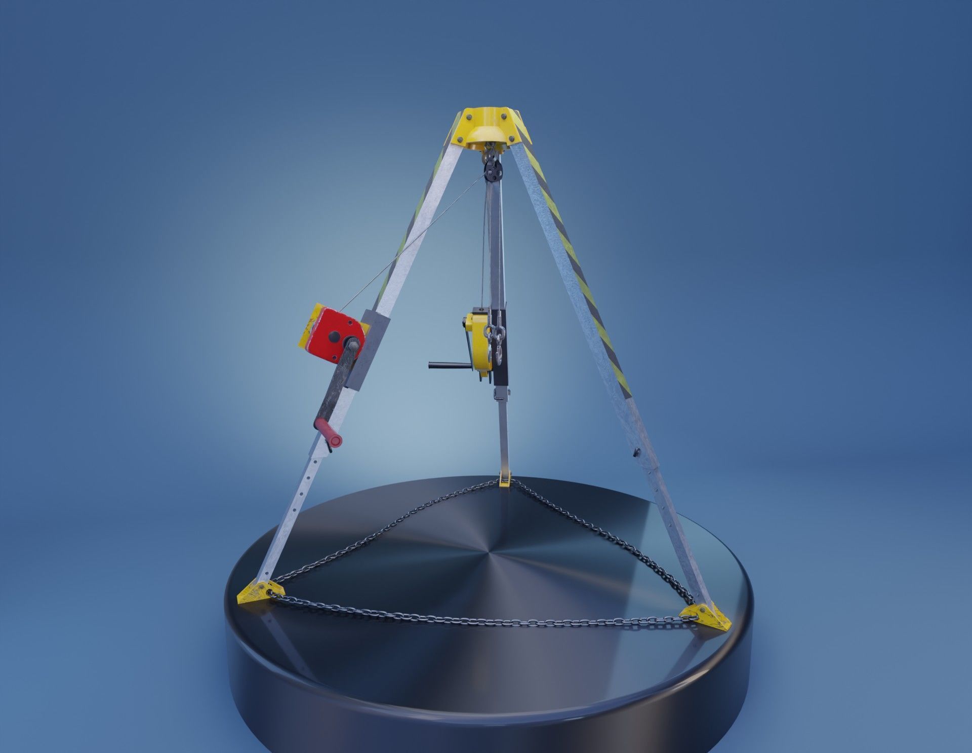 Confined Space Rescue Tripod Device 3D model | CGTrader