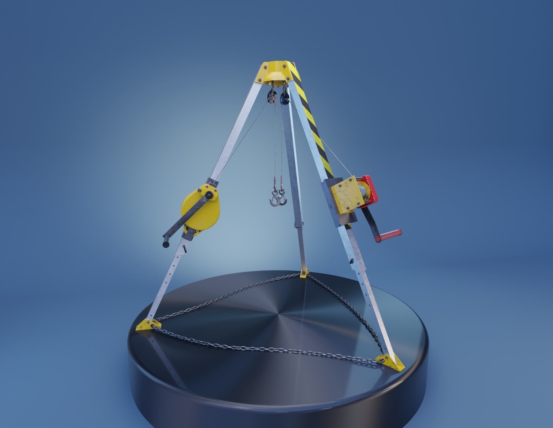Confined Space Rescue Tripod Device 3D model | CGTrader