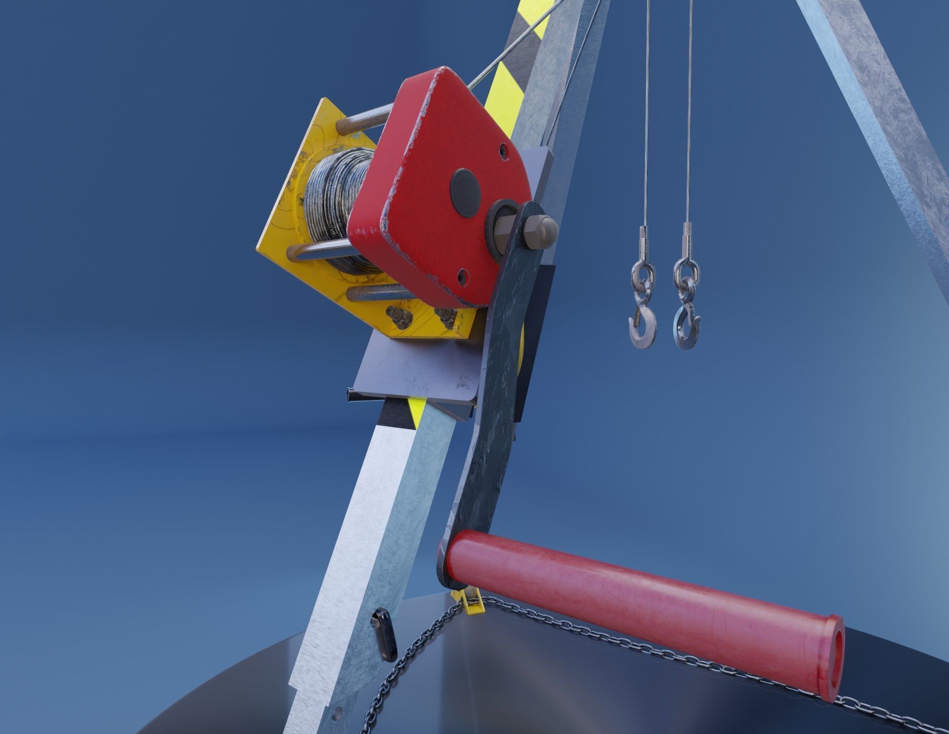 Confined Space Rescue Tripod Device 3D model | CGTrader
