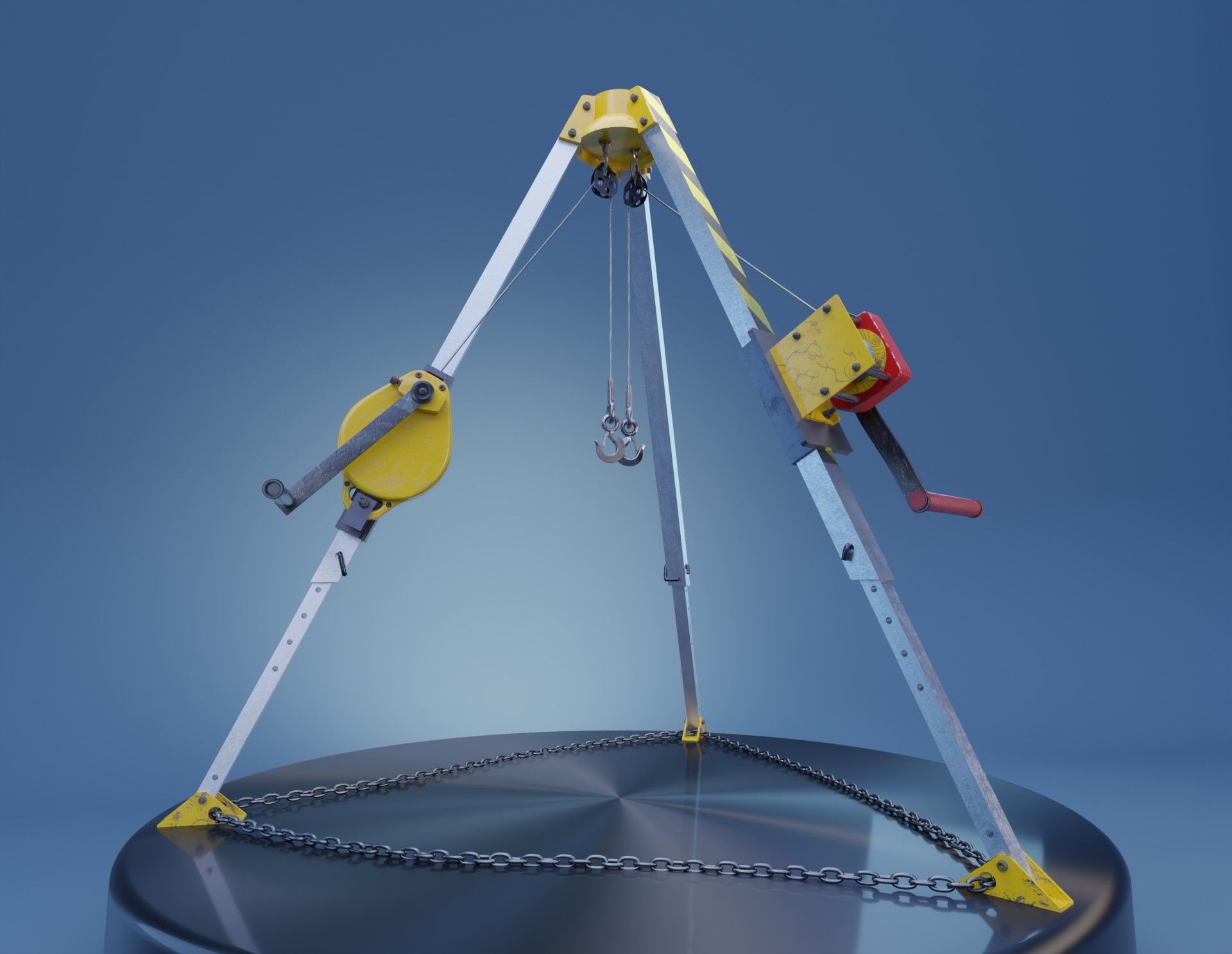 Confined Space Rescue Tripod Device 3D model | CGTrader